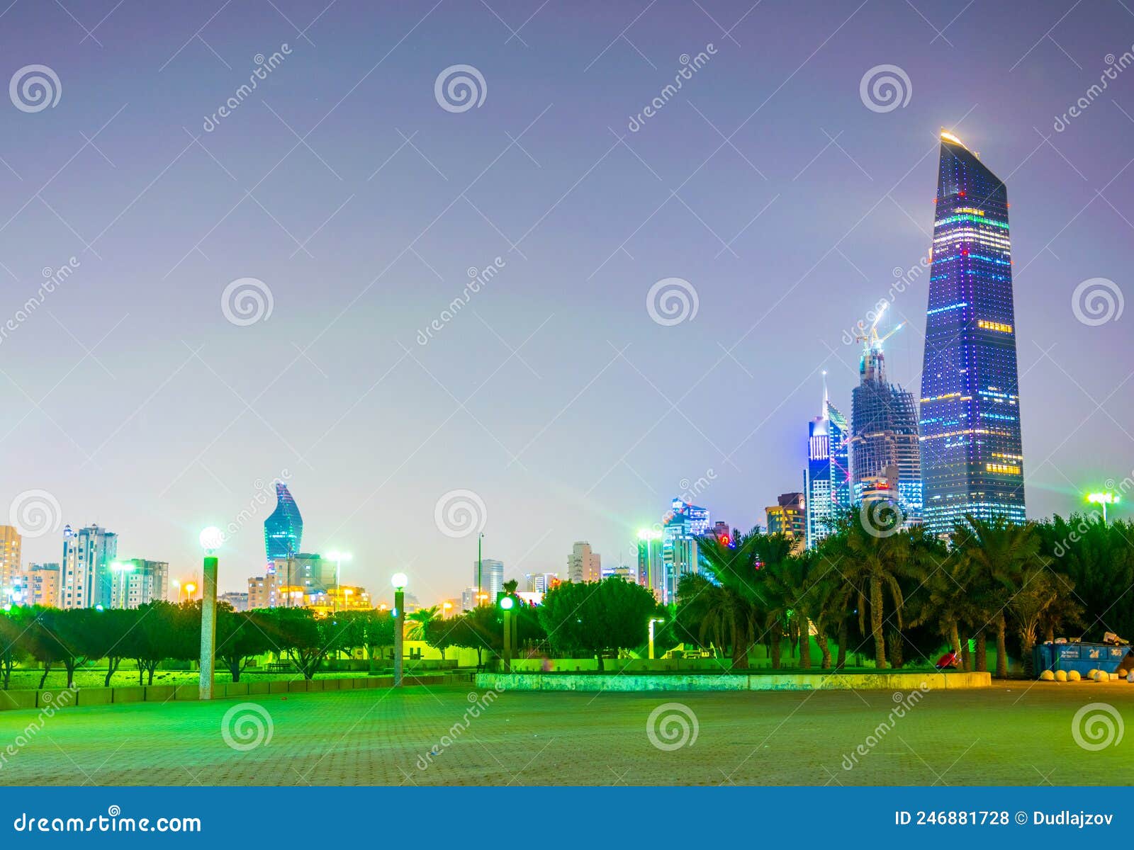View of the Corniche - Promenade in Kuwait during Night...IMAGE Stock ...