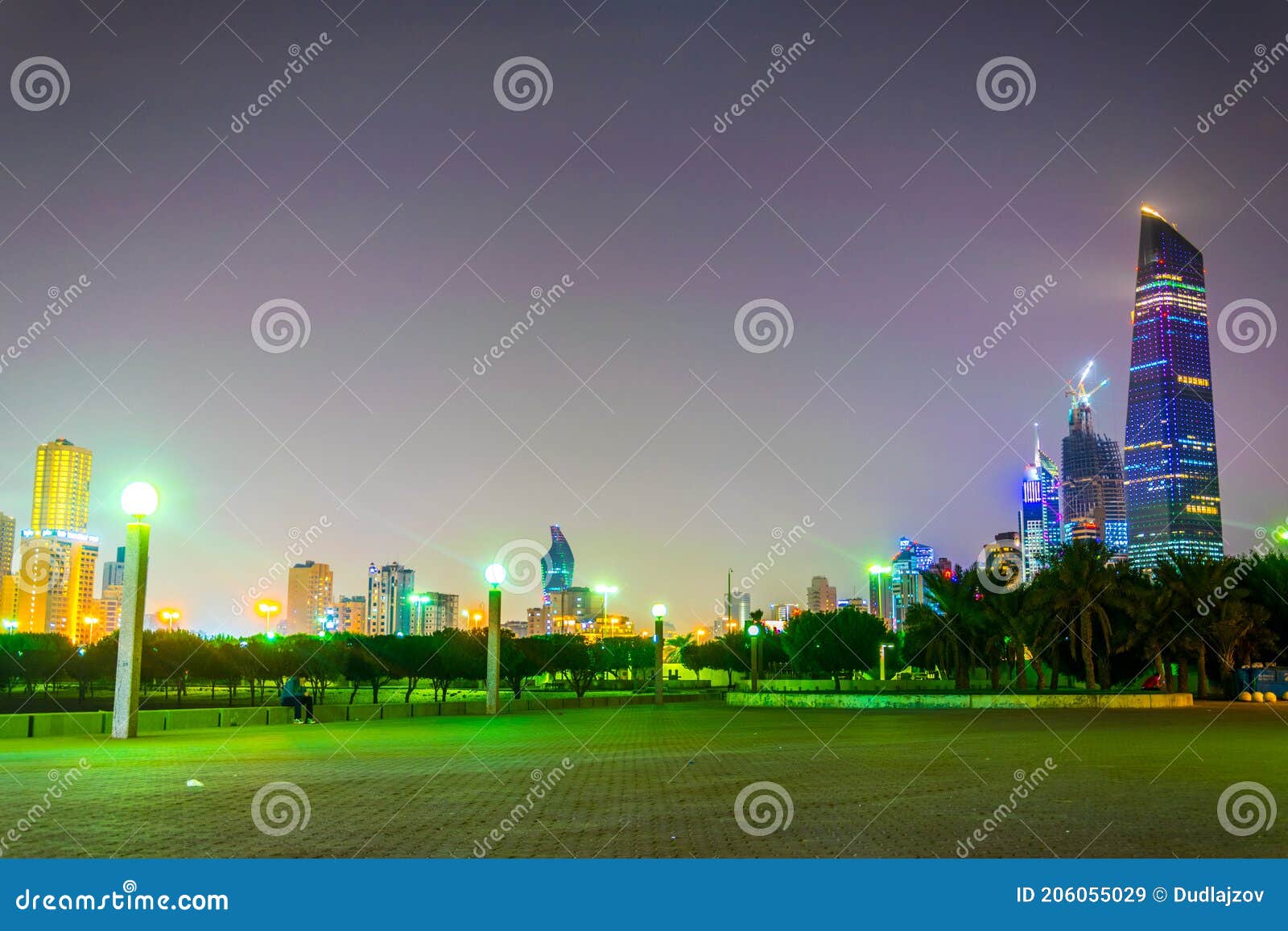 View of the Corniche - Promenade in Kuwait during Night Editorial Stock ...