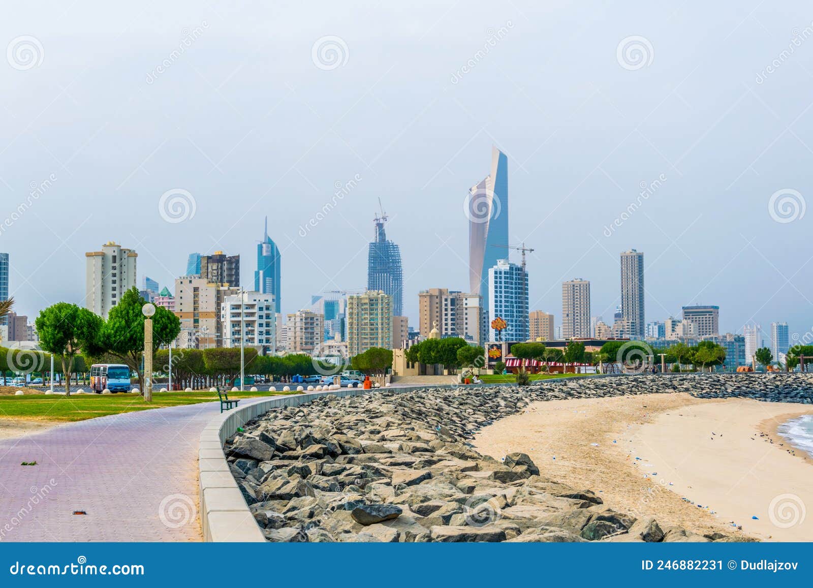 View of the Corniche - Promenade in Kuwait...IMAGE Stock Image - Image ...