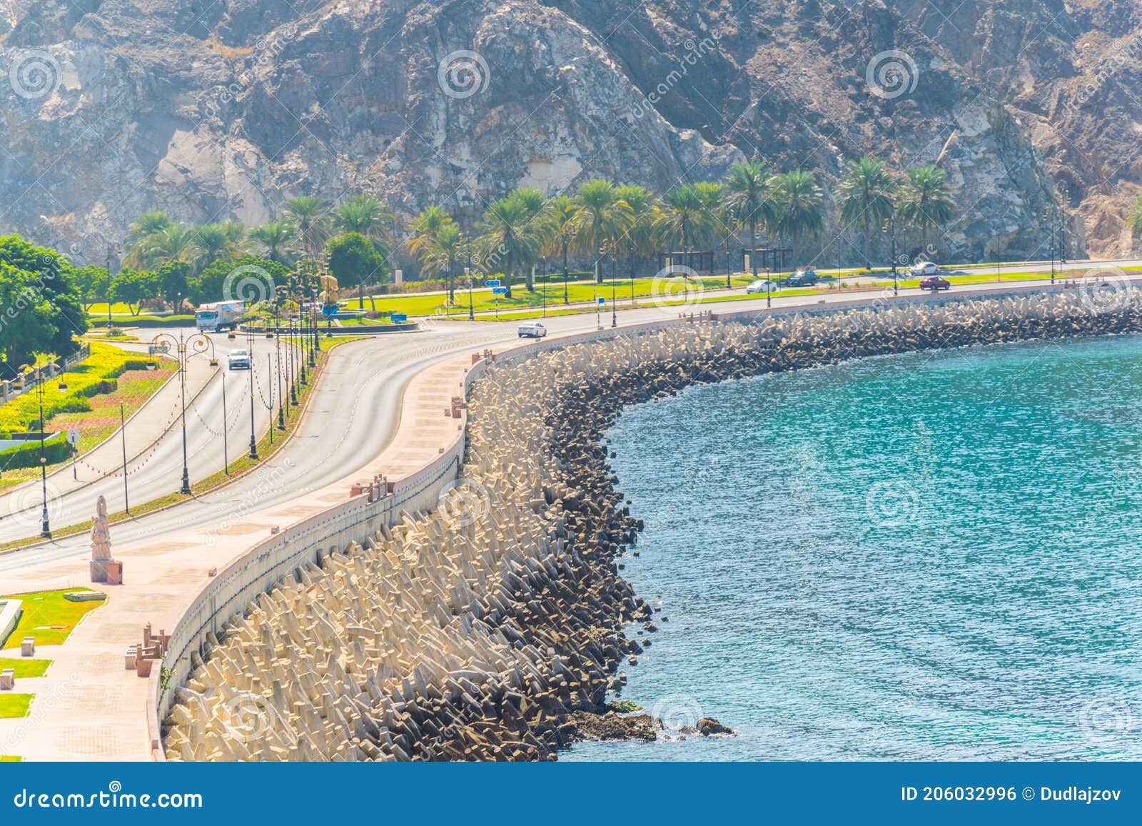 View of the Corniche Road in Muscat, Oman Stock Photo - Image of ...