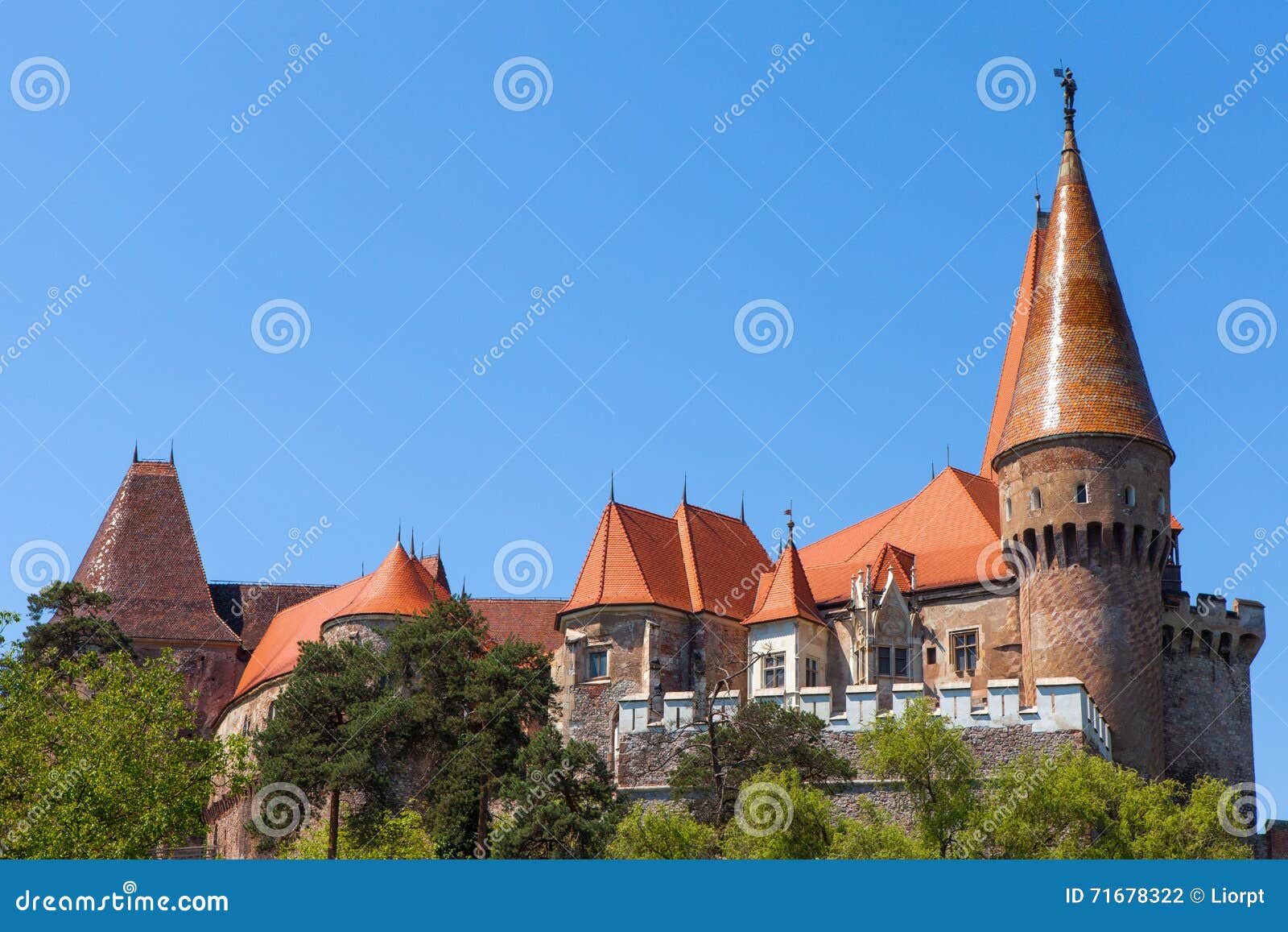 View of Corvin castle stock photo. Image of destination - 71678322