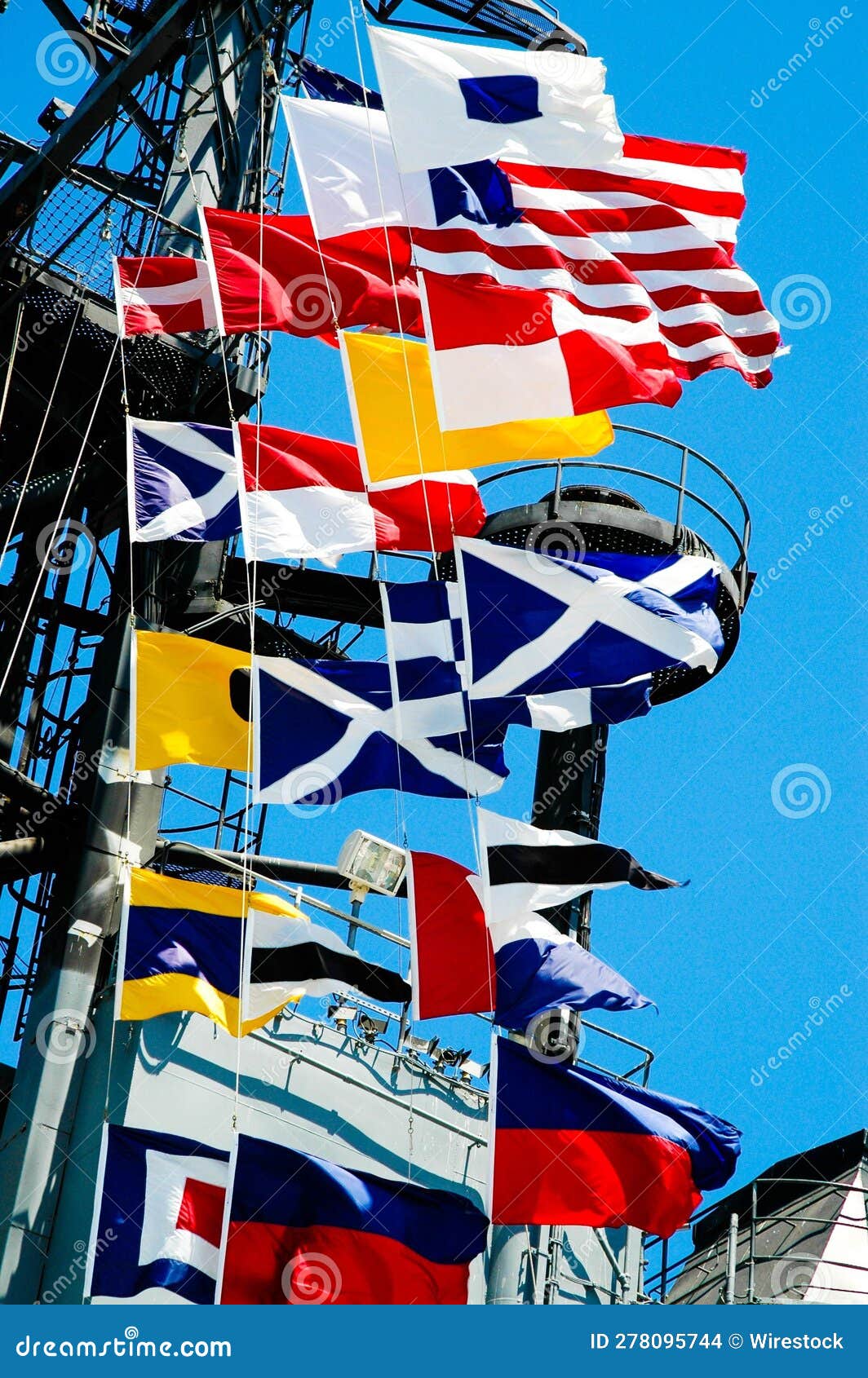 View of Country Flags Fluttering in the Wind Stock Photo - Image of ...
