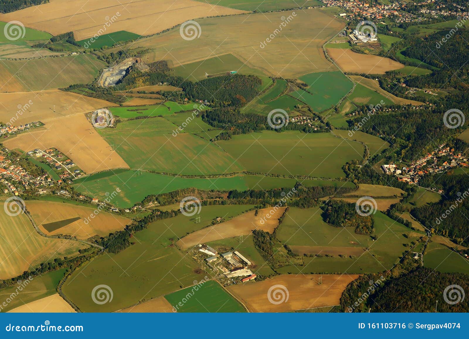 View of the Countryside Landscape from Above Stock Photo - Image of ...