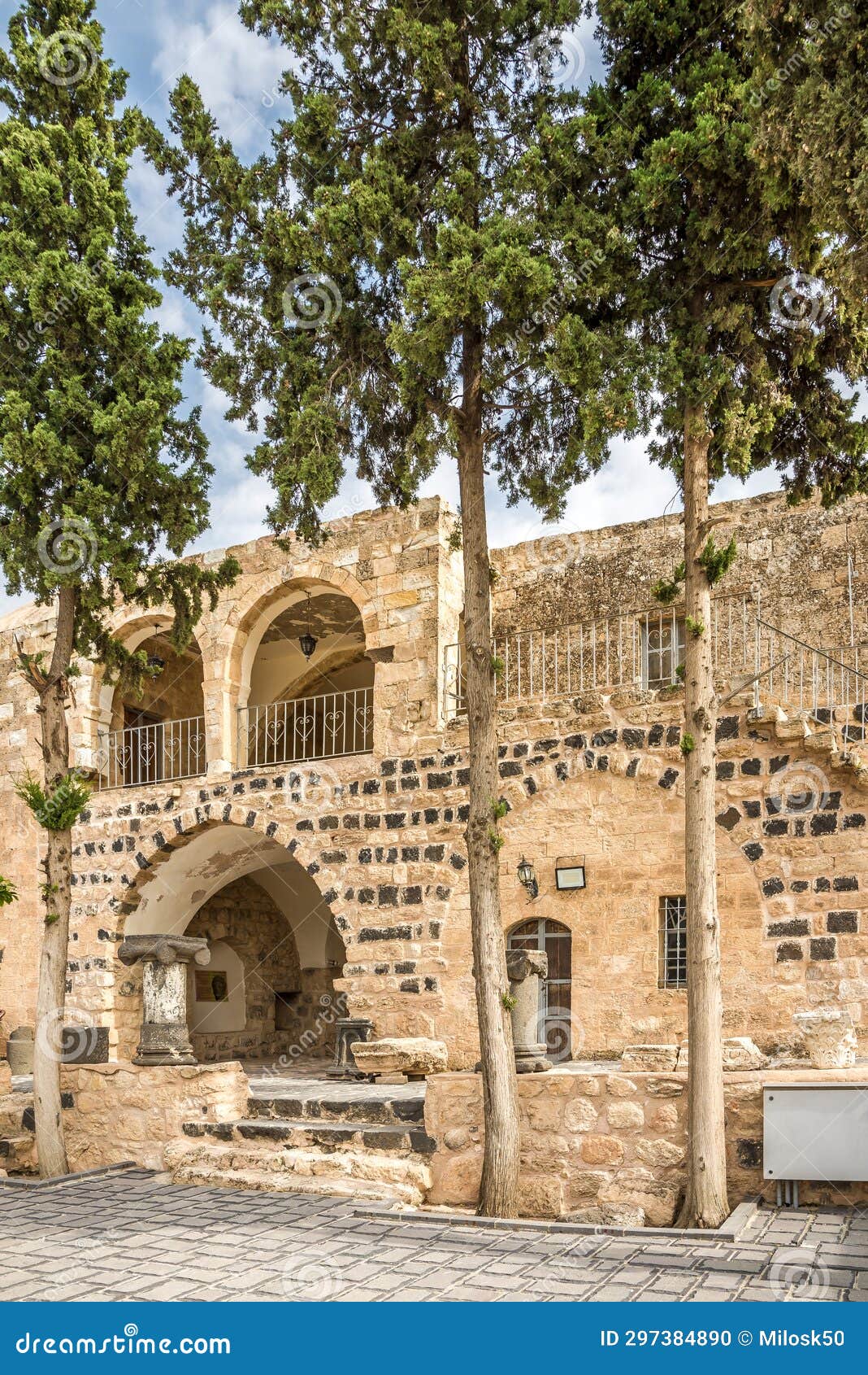 View at the Courtyard of Ancient Gadara (Umm Qais) in Jordan Stock ...