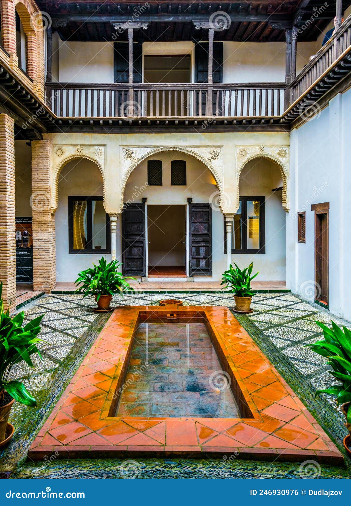 View of a Courtyard of Casa Morisca Horno De Oro in Spanish City ...