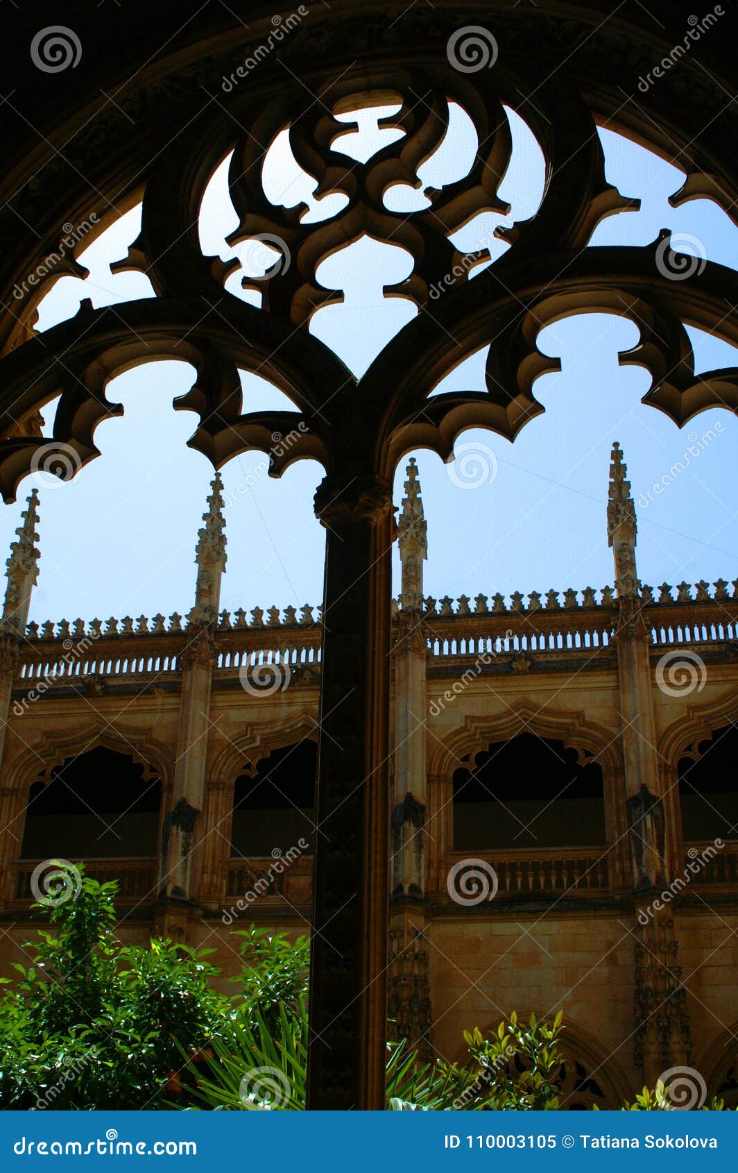View of the Courtyard of a Medieval Monastery. Stock Image - Image of ...