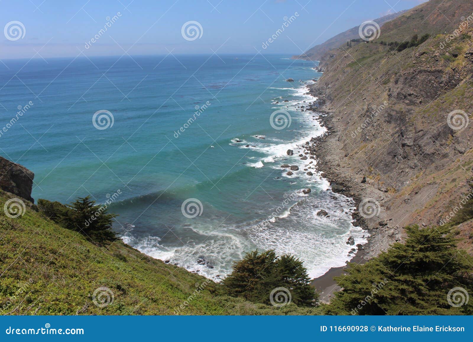 View of Cove from Roadside at Ragged Point Stock Photo - Image of ...