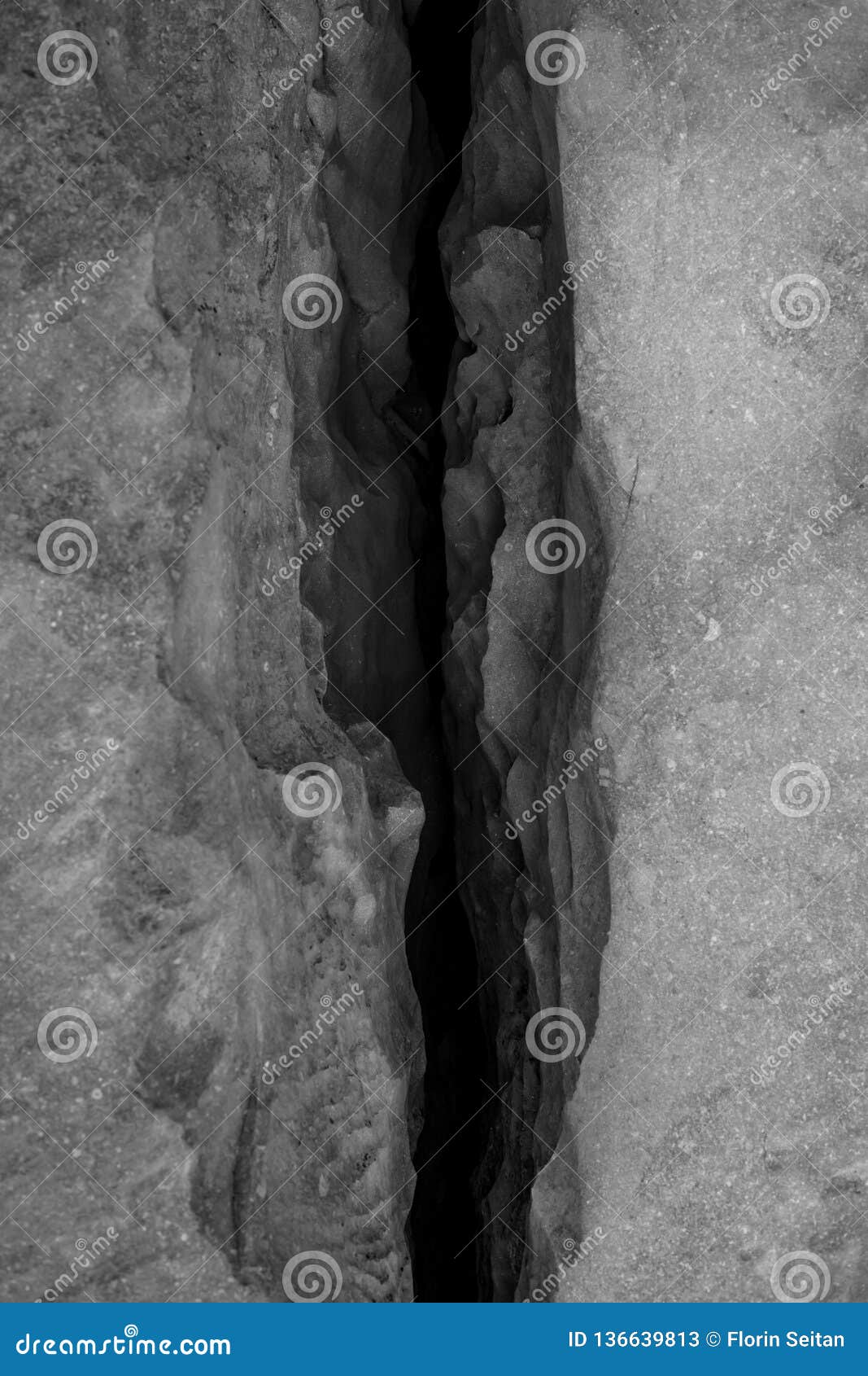 View of Crack in Large Limestone Slab - Rock Texture Stock Image ...