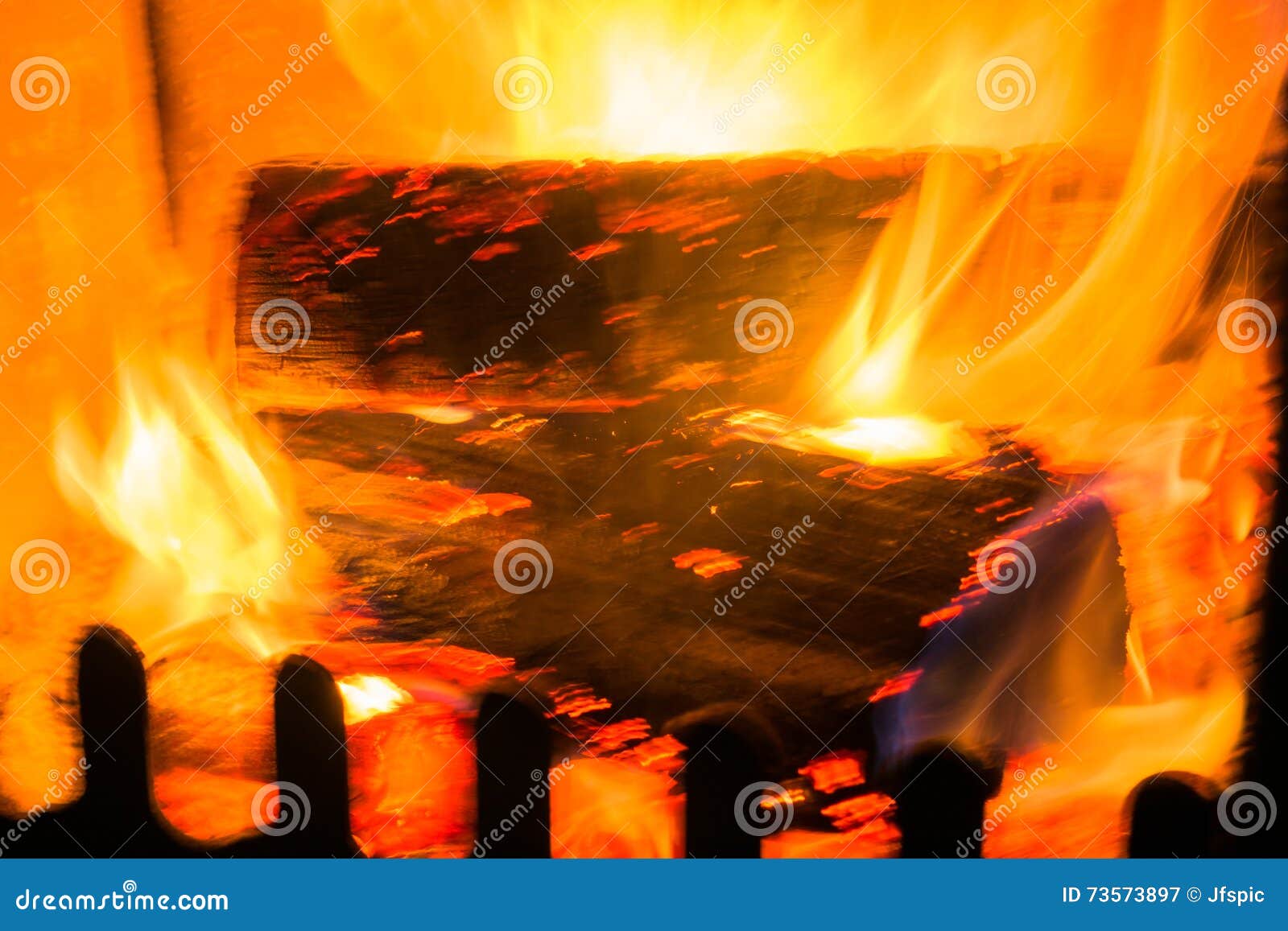 View of a crackling fire stock image. Image of fire, burned - 73573897