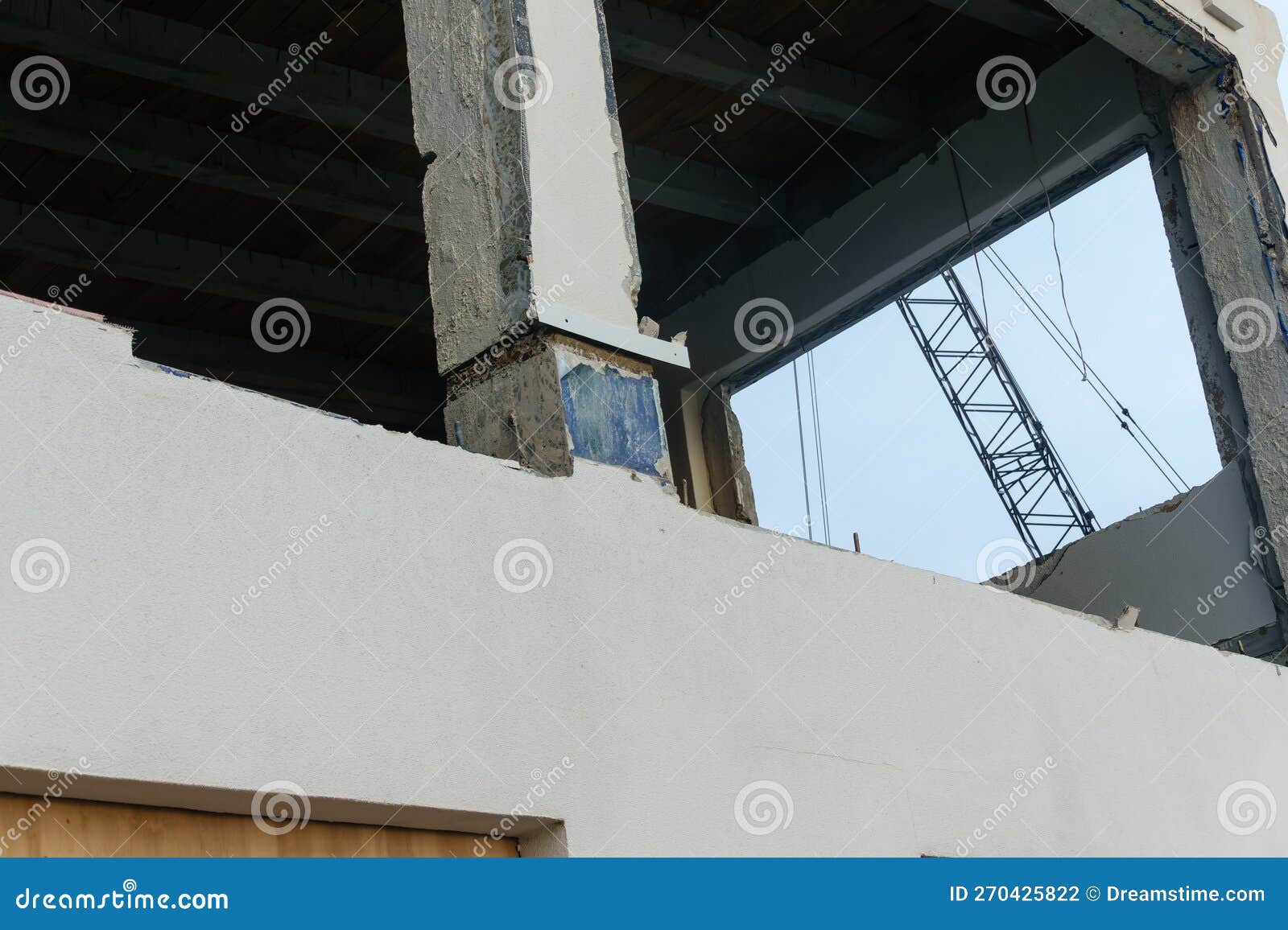 View Of The Demolition Of A Multi-storey Building. Dismantling And ...