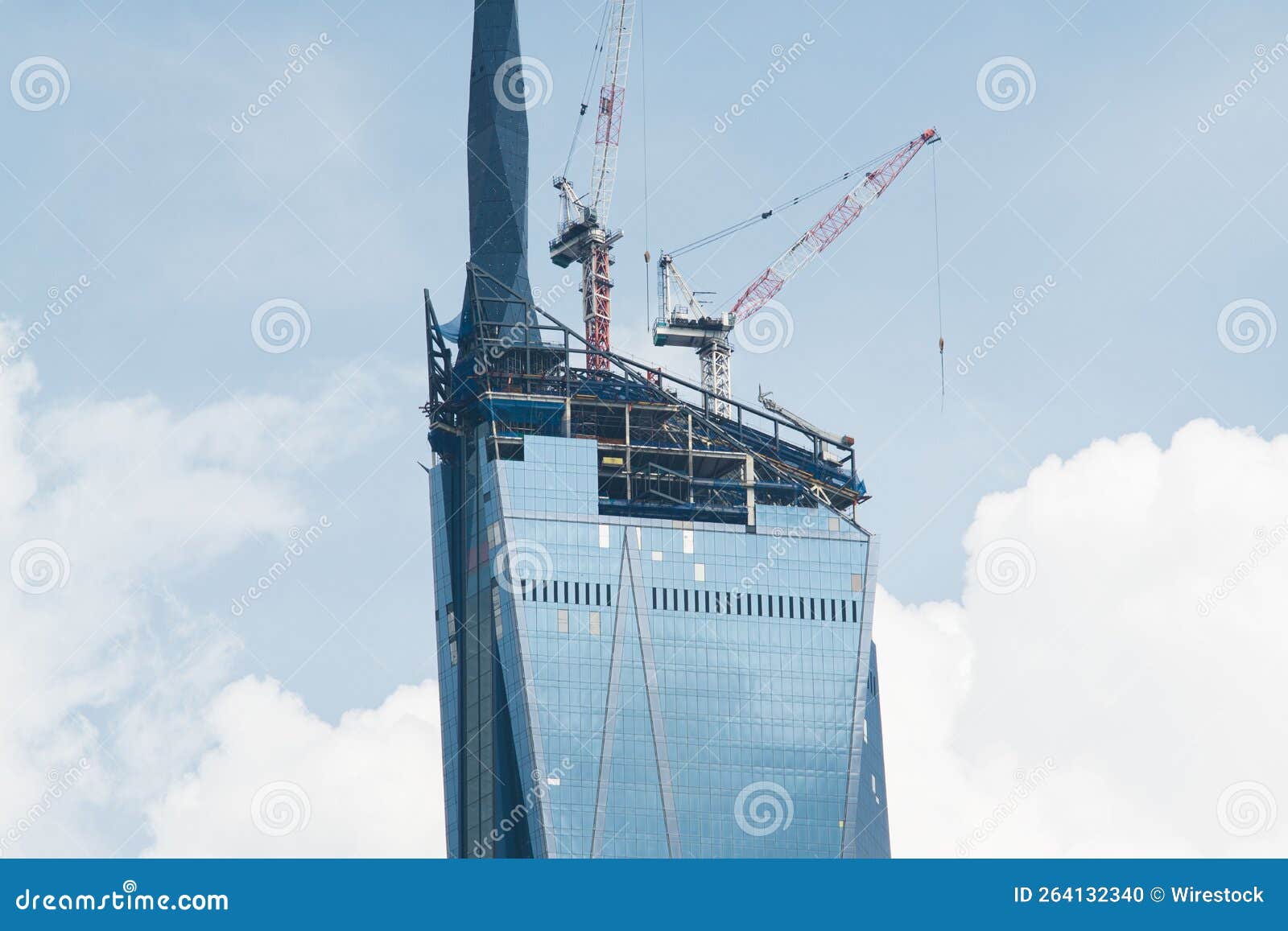 View of Cranes Working on the Skyscraper Stock Photo - Image of ...
