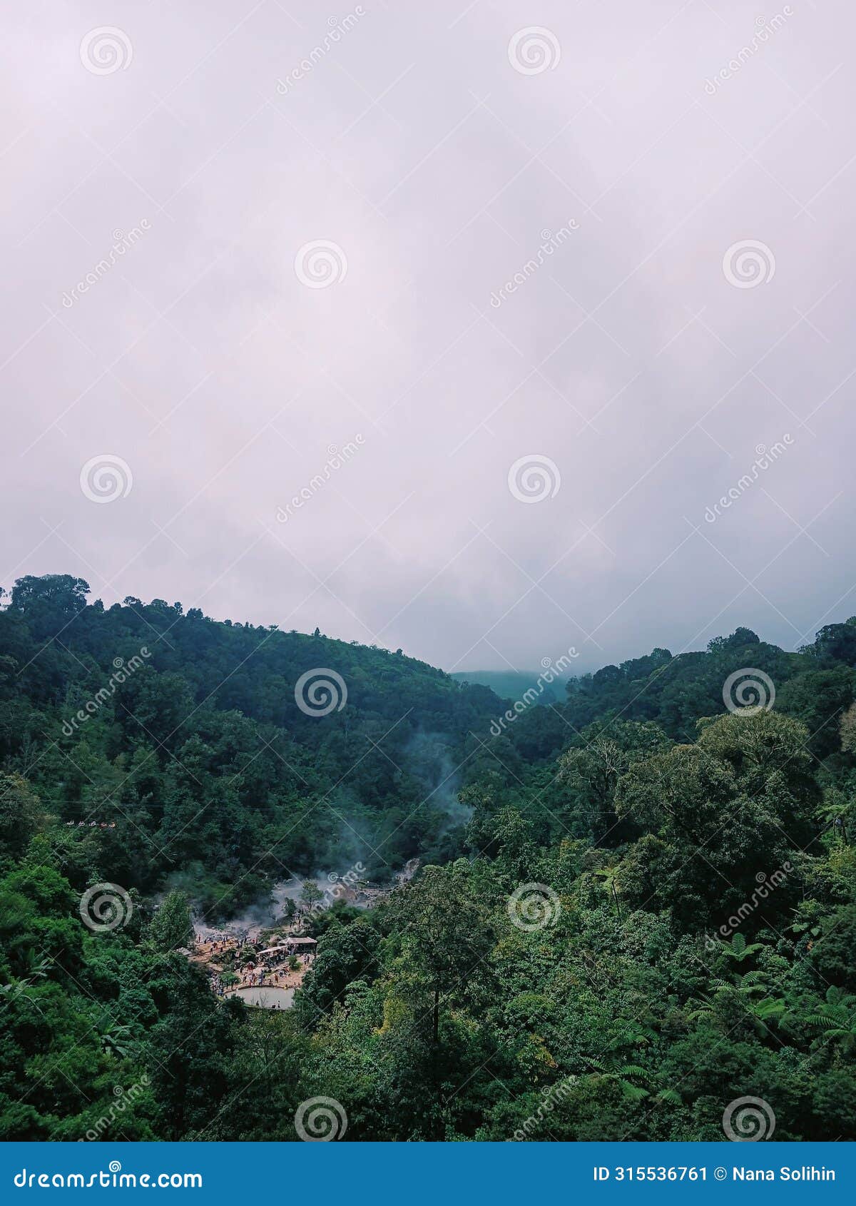 View of the Crater of Mount Rengganis from Above Stock Image - Image of ...