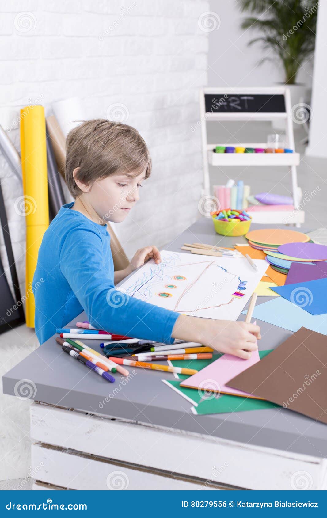 View of creative boy stock photo. Image of happiness - 80279556