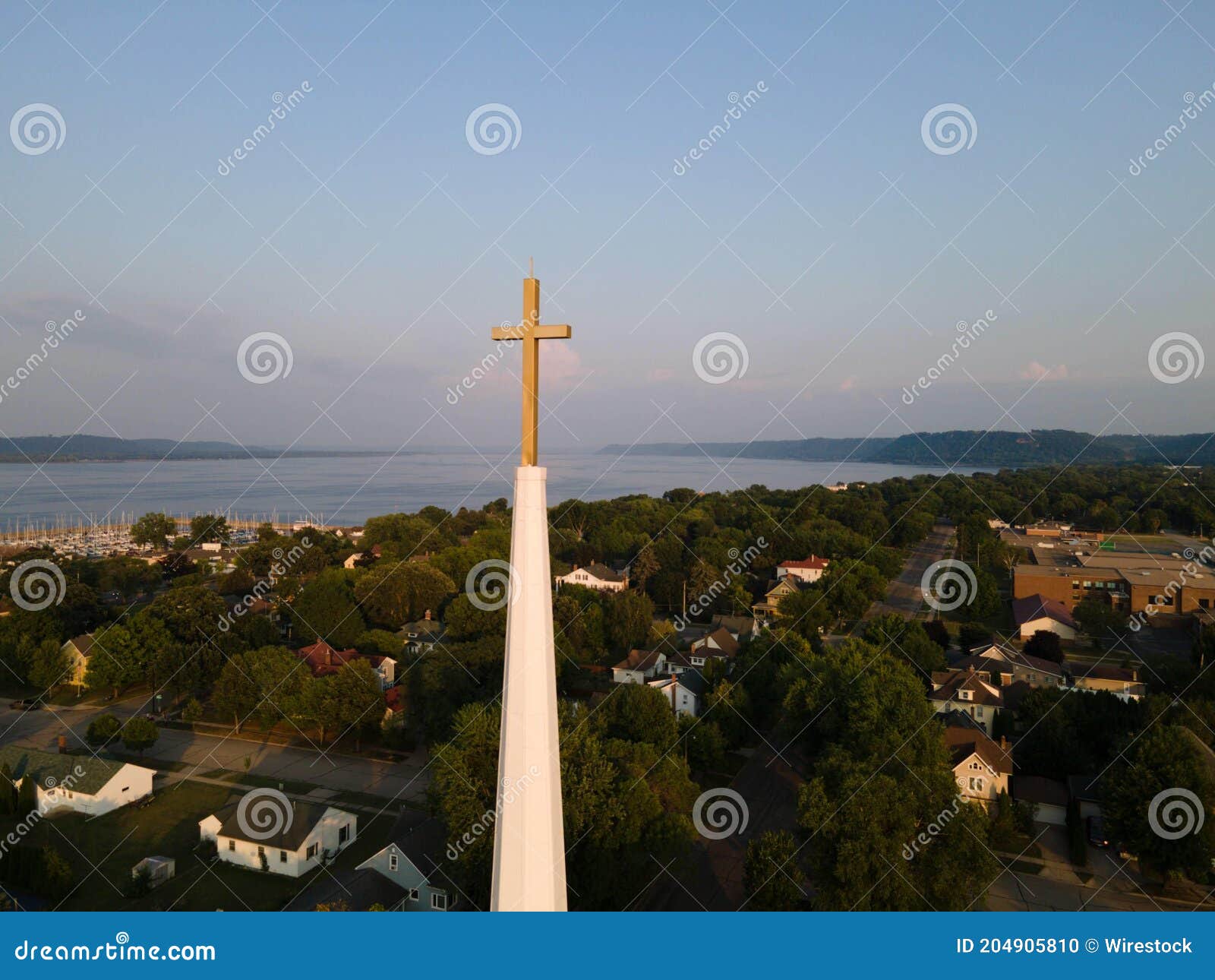 View of the Cross Overlooking the City Stock Photo - Image of scenic ...