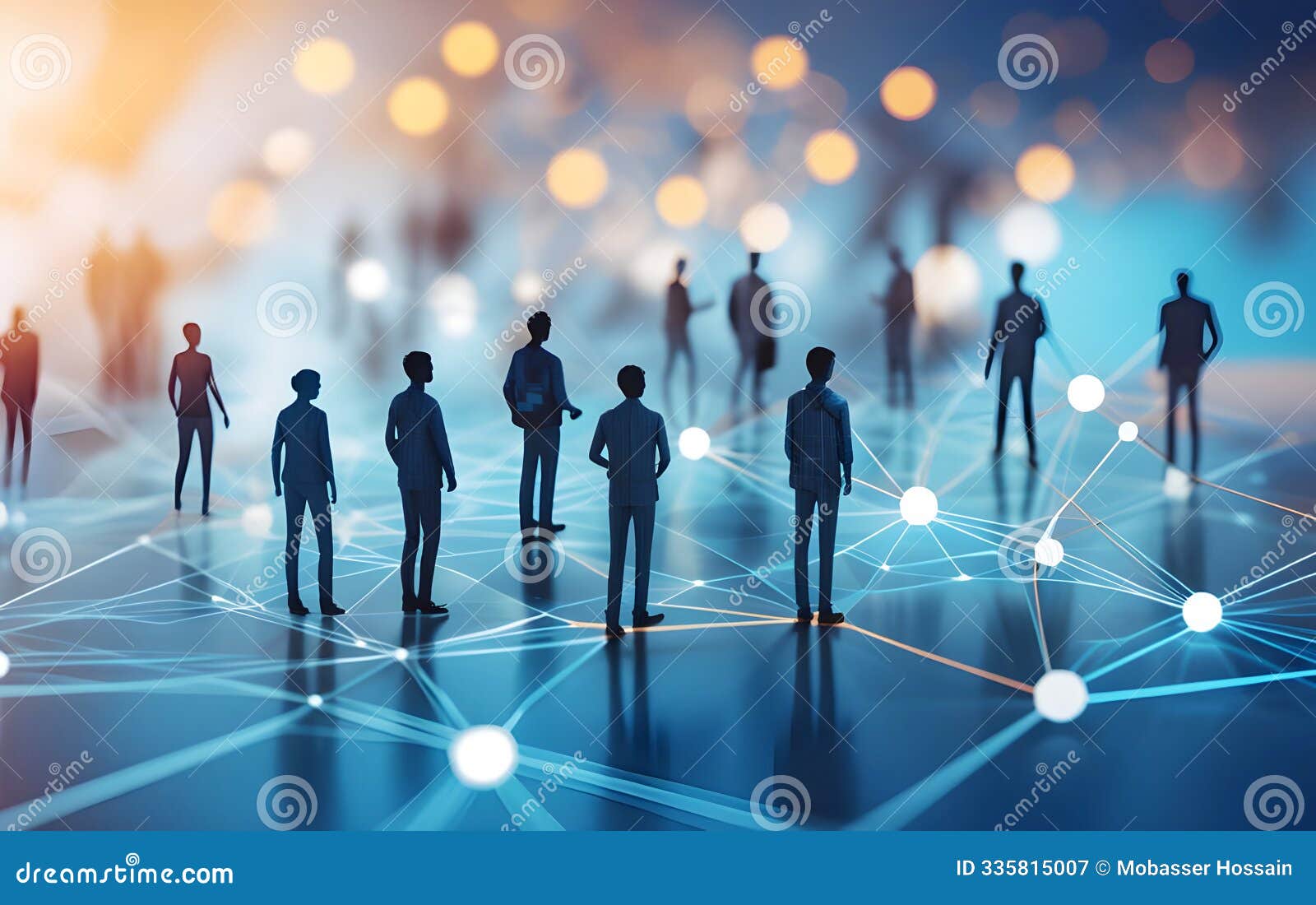 View of a Crowd with a Network of Connections. Big Data, Smart City ...