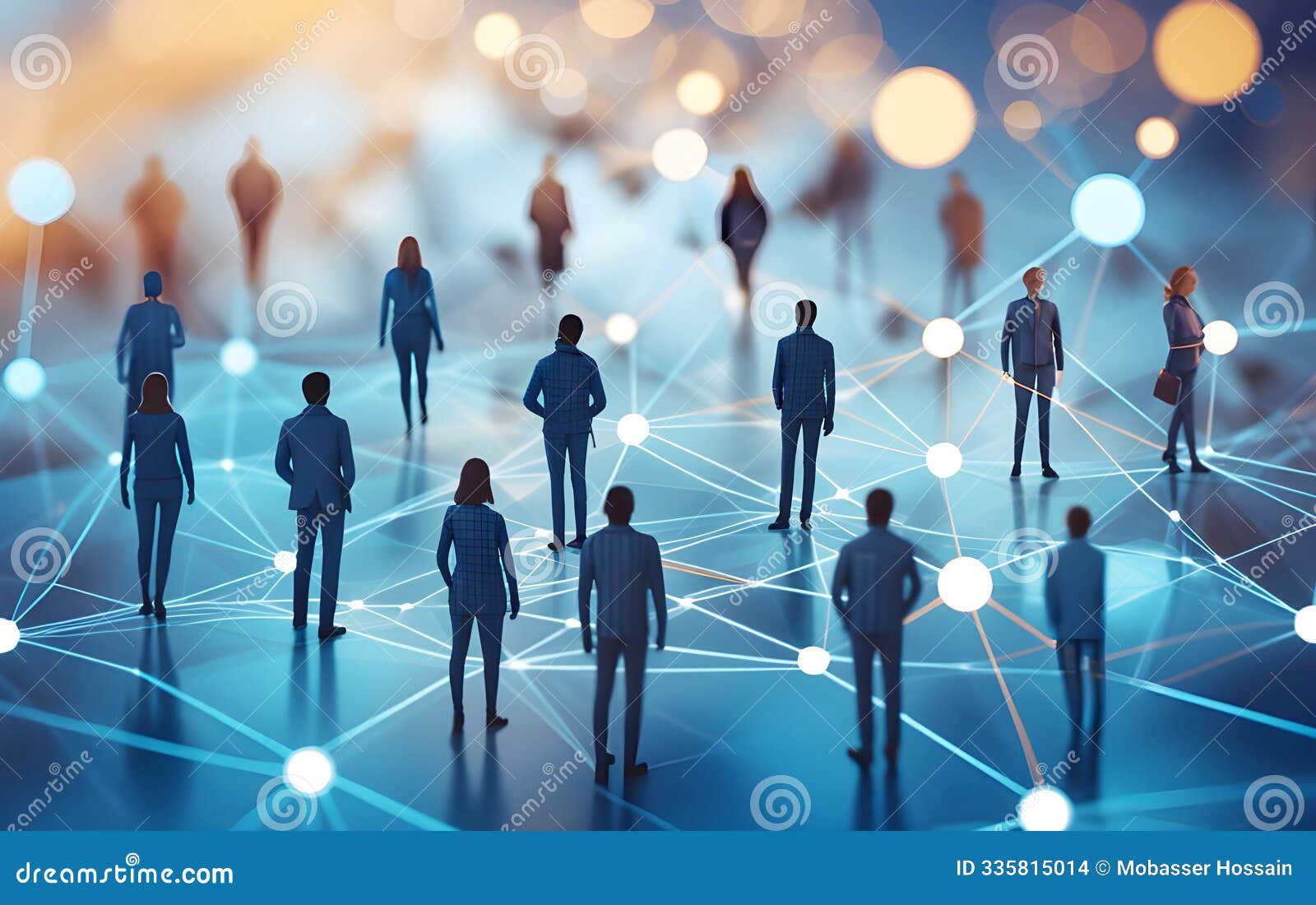 View of a Crowd with a Network of Connections. Big Data, Smart City ...