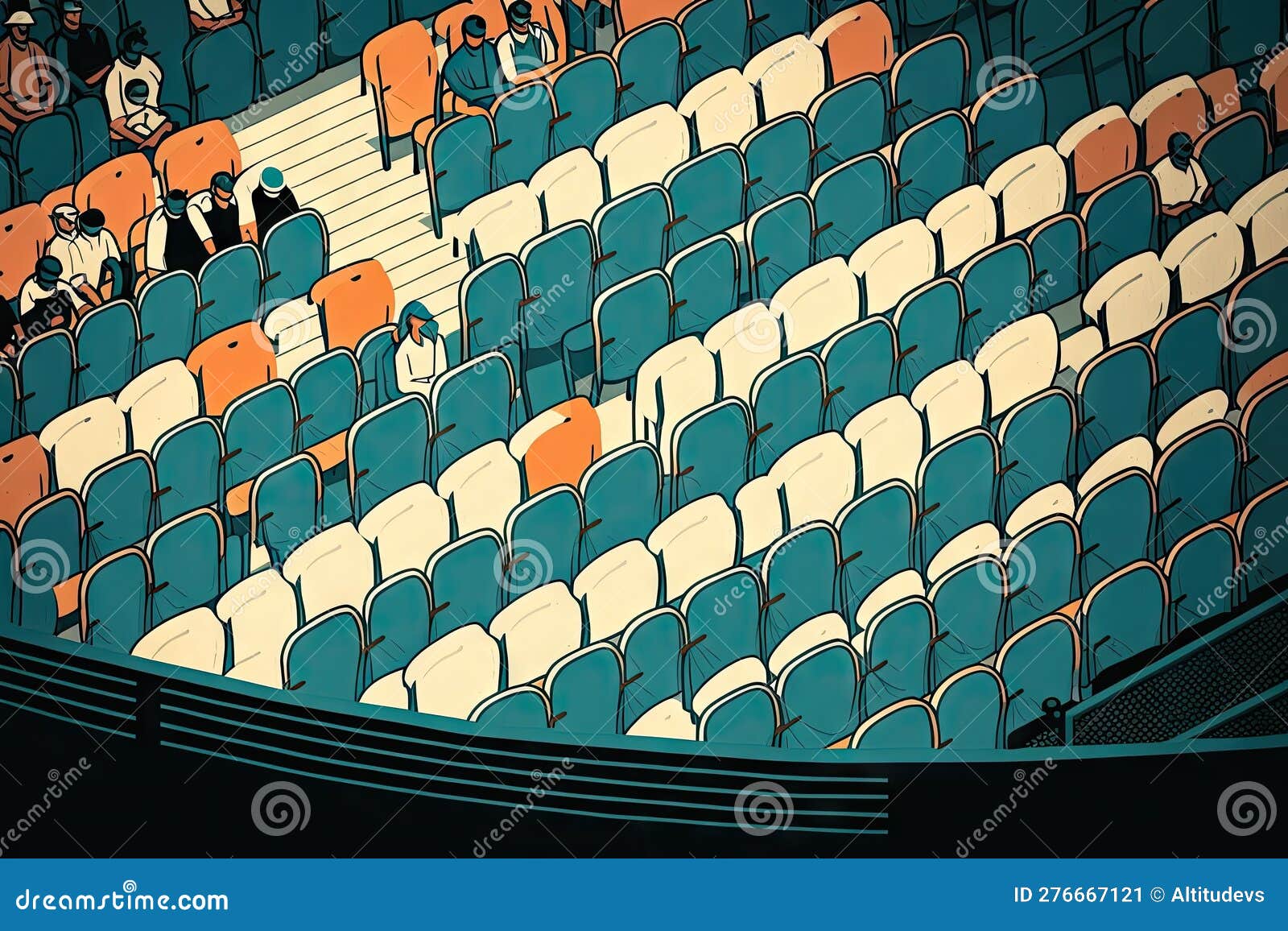 View of Crowded Stadium, with One Empty Seat on the Grandstand Stock ...