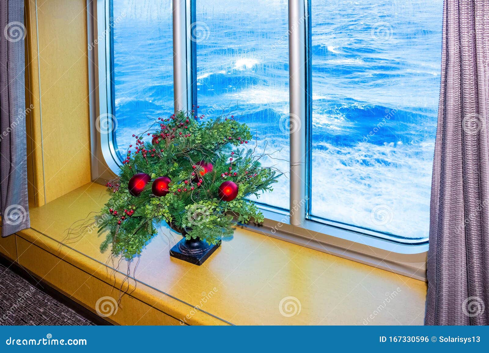 View from Cruise Ship Window Stock Photo - Image of metal, christmas ...