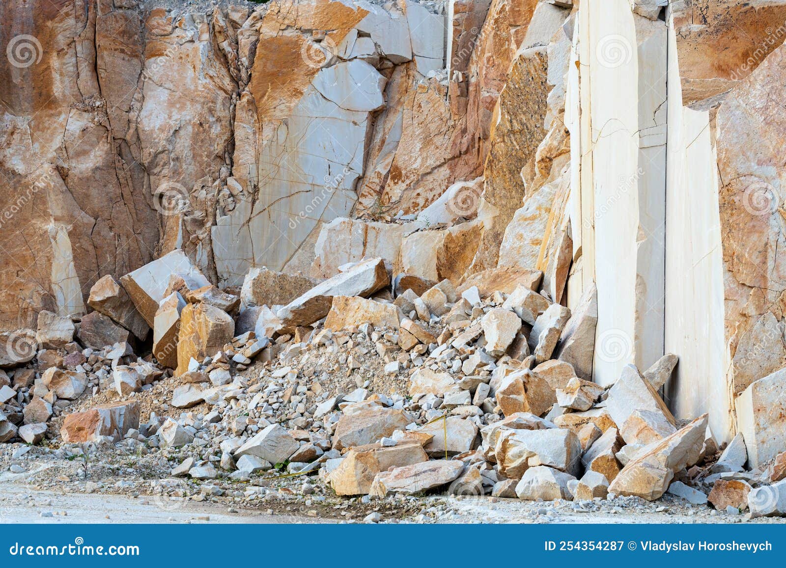 View of a Crumbling Rock, Stones Fall from a Cliff, Sandy Cliffs Stock ...