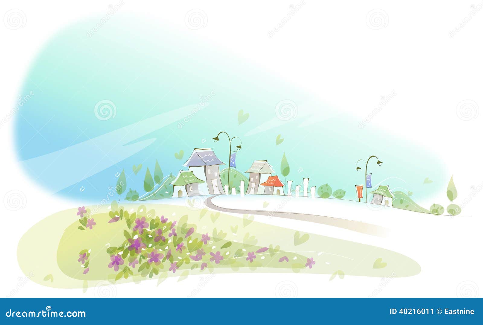 The view of Curved path stock illustration. Illustration of blue - 40216011