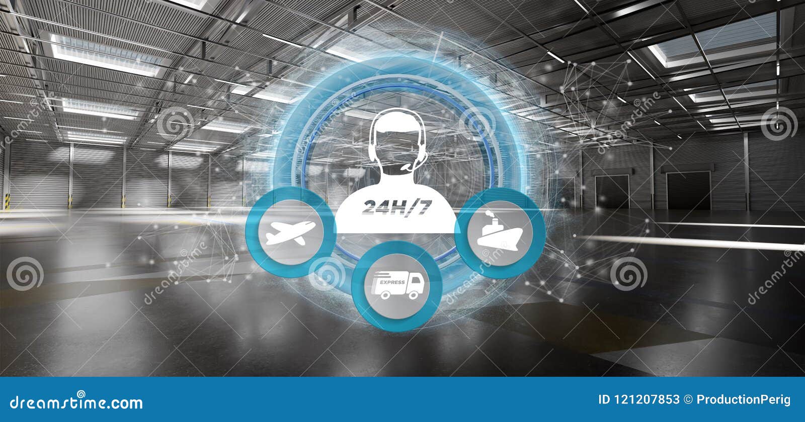 Customer Service Concept on a Warehouse Background 3d Rendering Stock ...