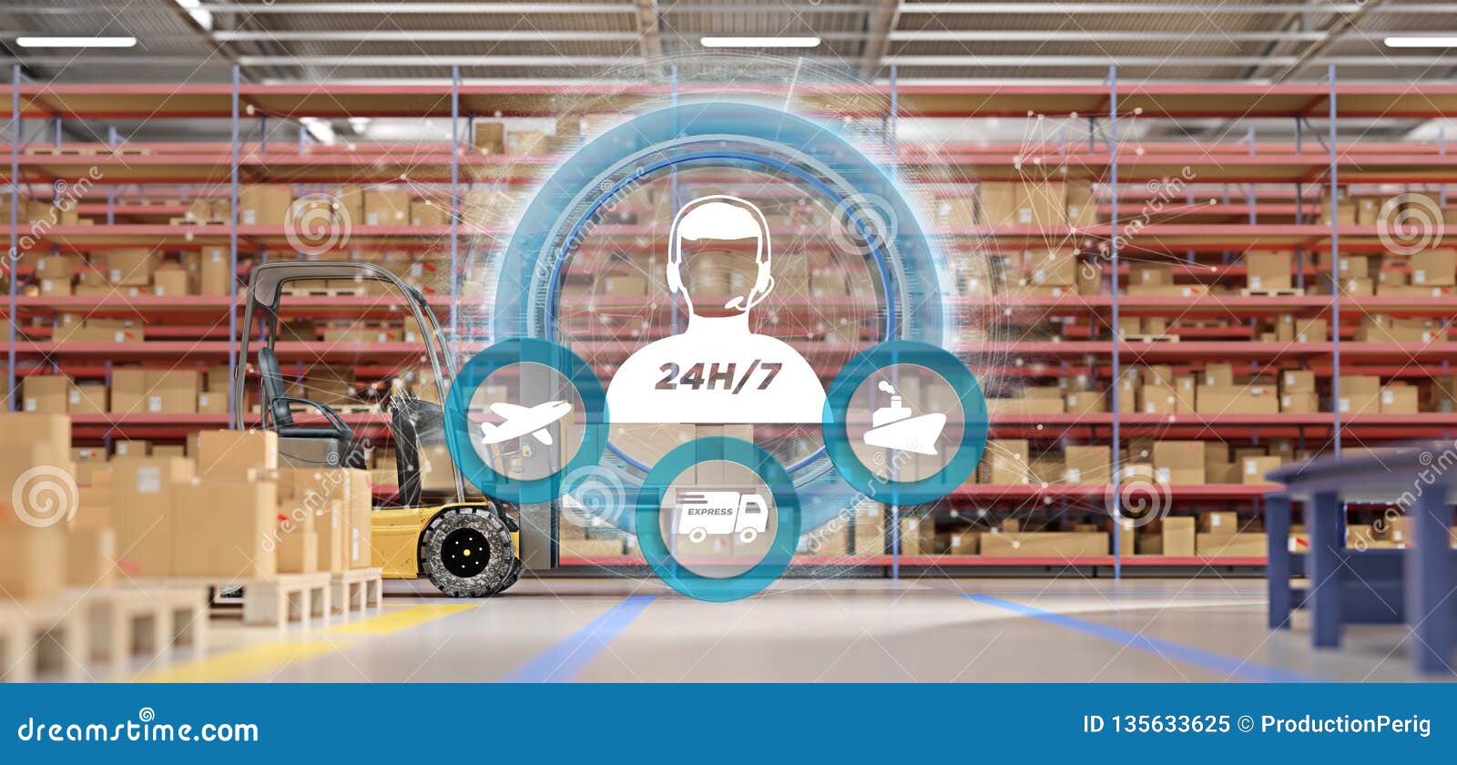 Customer Service Concept on a Warehouse Background 3d Rendering Stock ...