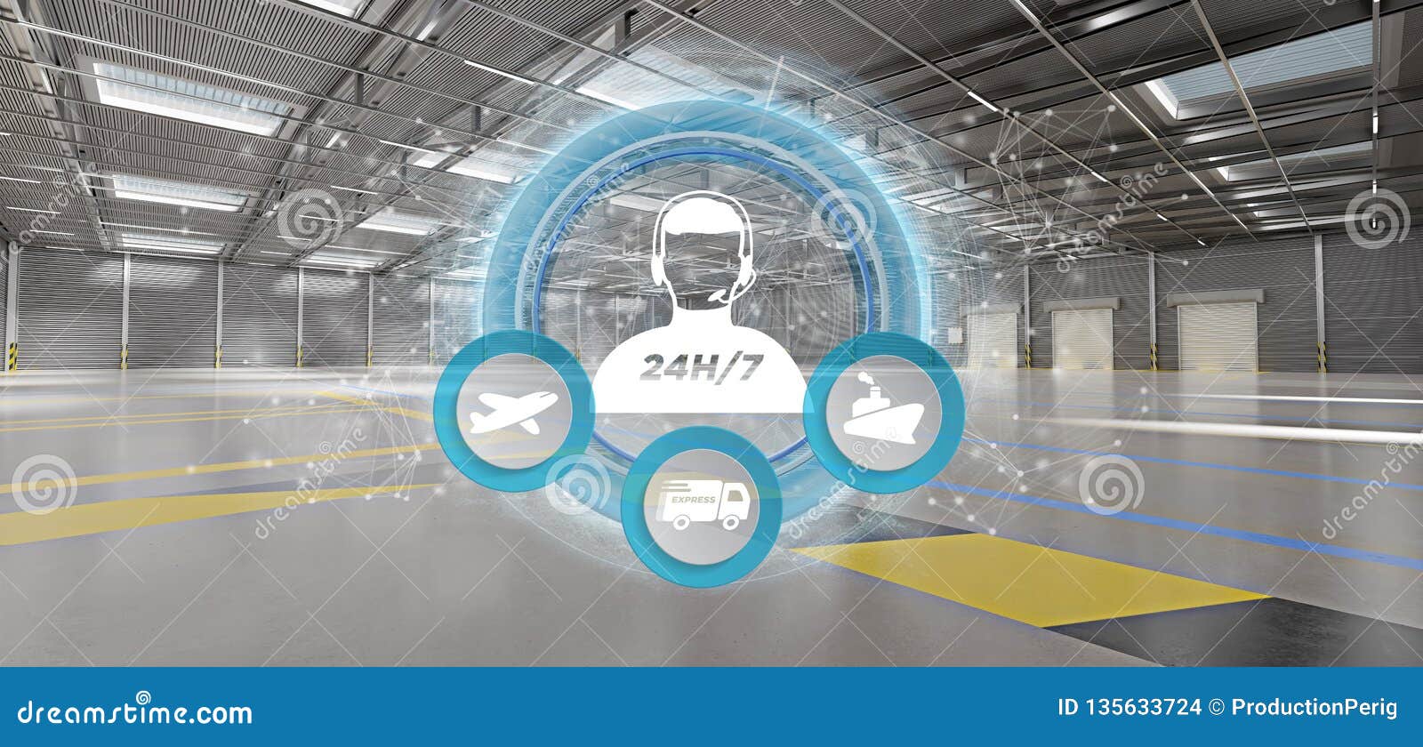 Customer Service Concept on a Warehouse Background 3d Rendering Stock ...
