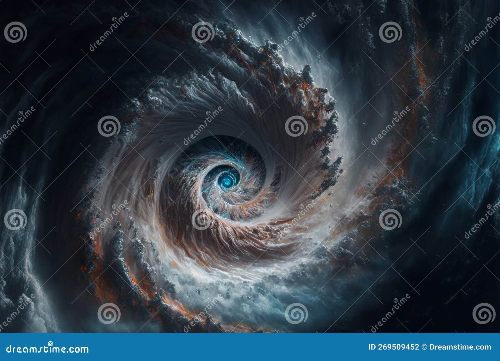 View of a Cyclone Eye from Space. Giant Hurricane Background Stock ...