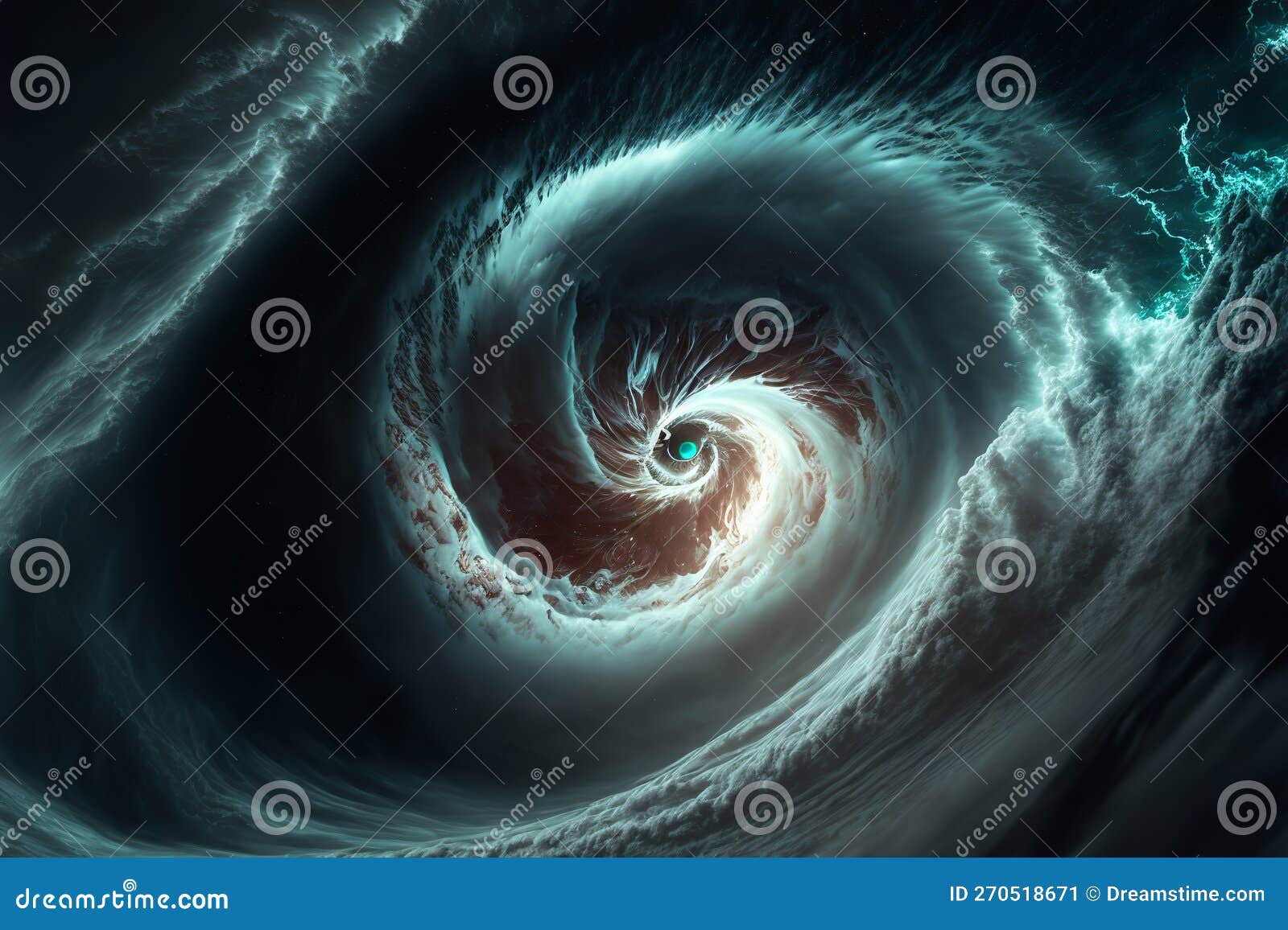 Giant Hurricane In The Atlantic Ocean On The Atlas Of The World With ...