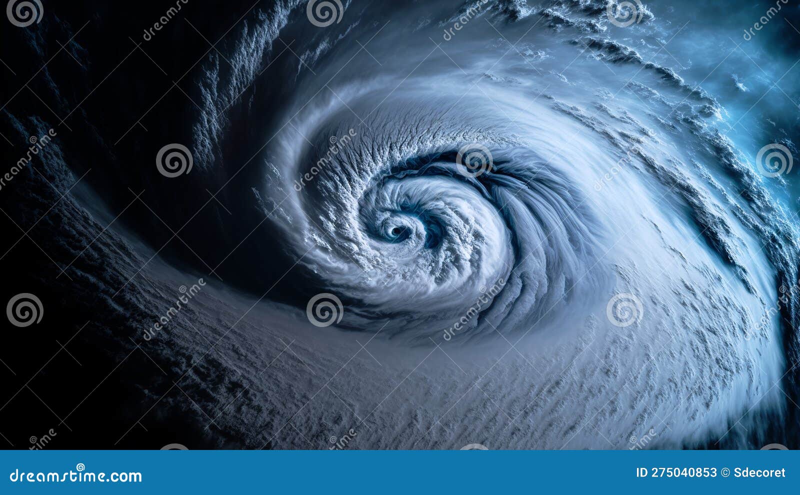 View of a Cyclone Eye from Space. Giant Hurricane Background Stock ...