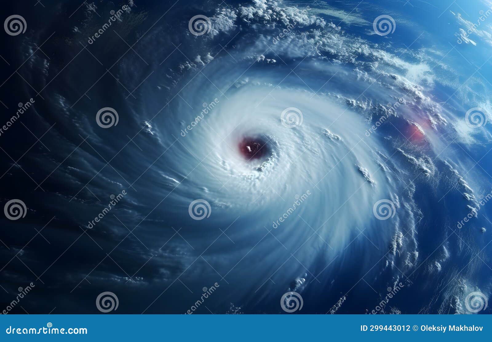 View of a Cyclone Eye from Space. Giant Hurricane Background Stock ...