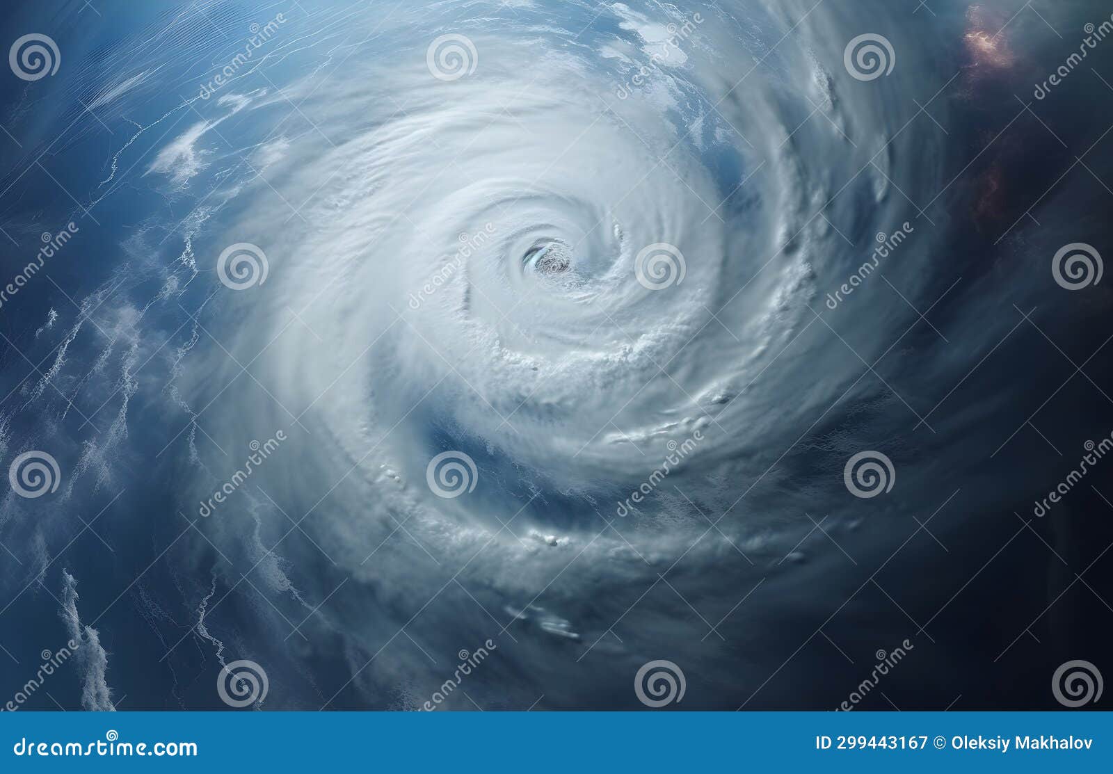View of a Cyclone Eye from Space. Giant Hurricane Background Stock ...