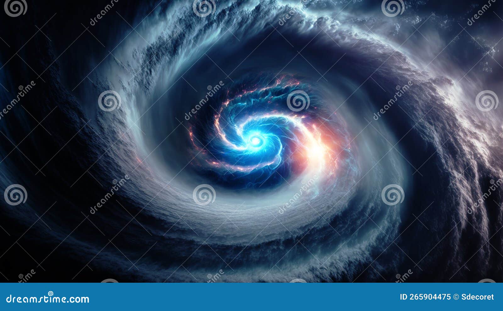 View of a Cyclone Eye from Space. Giant Hurricane Background Stock ...