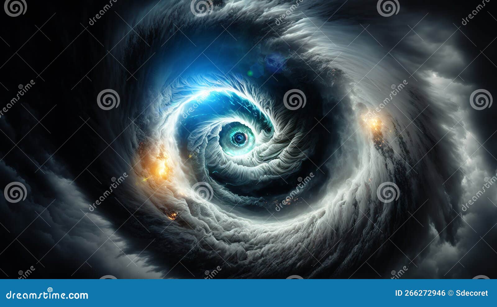 View of a Cyclone Eye from Space. Giant Hurricane Background Stock ...