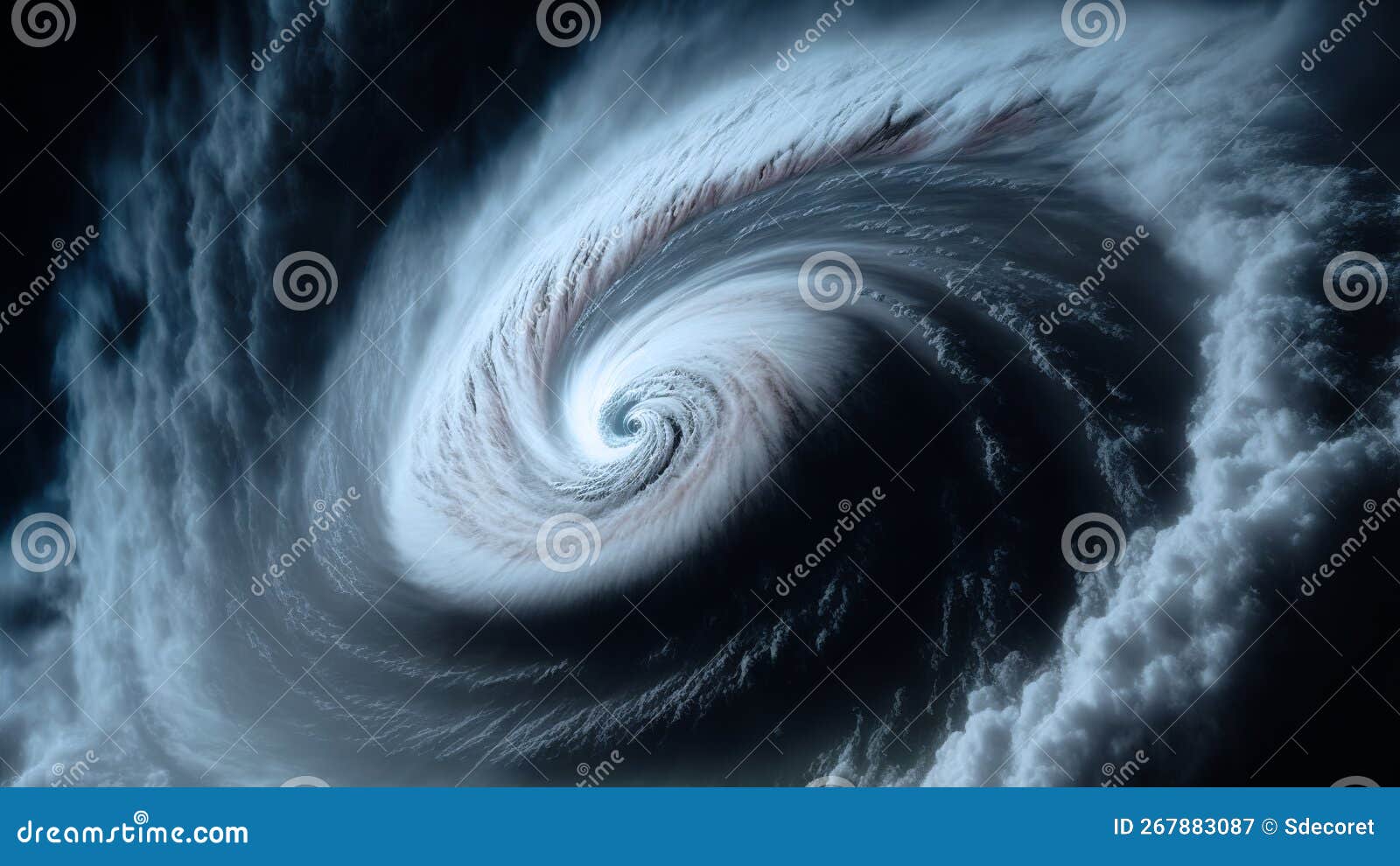 View of a Cyclone Eye from Space. Giant Hurricane Background Stock ...