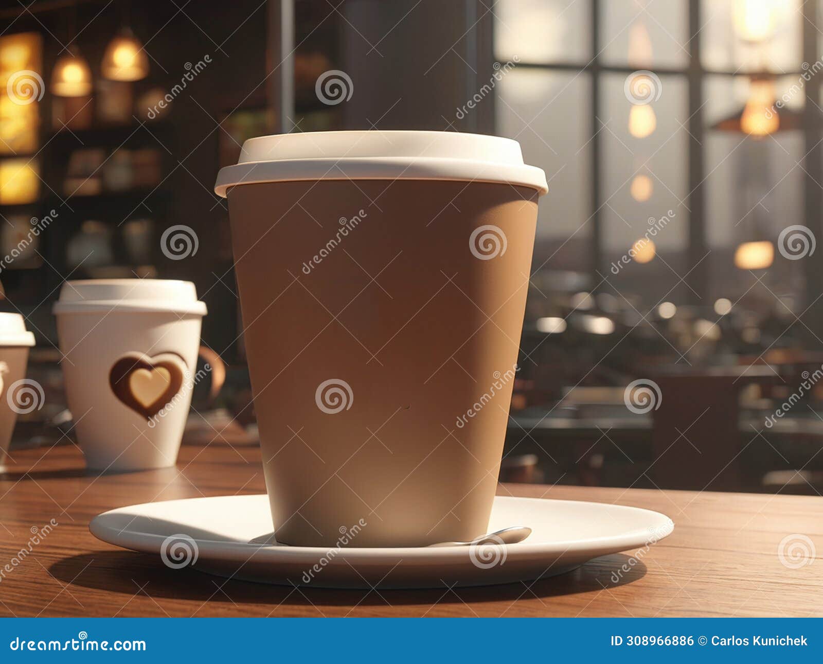 View of 3d Cartoon Animated Coffee Cup - Generated by Ai Stock ...