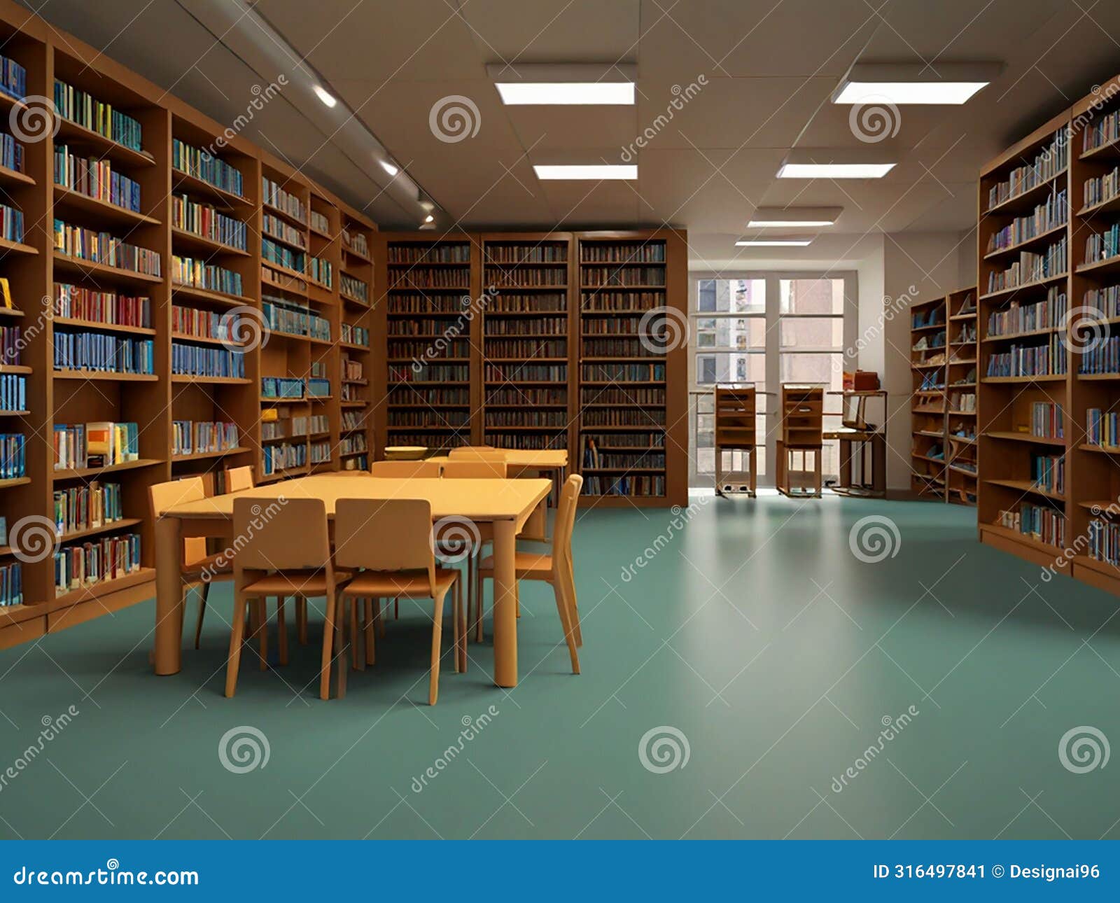 View of 3d Kids in the Library 3d Cartoon Stock Illustration ...