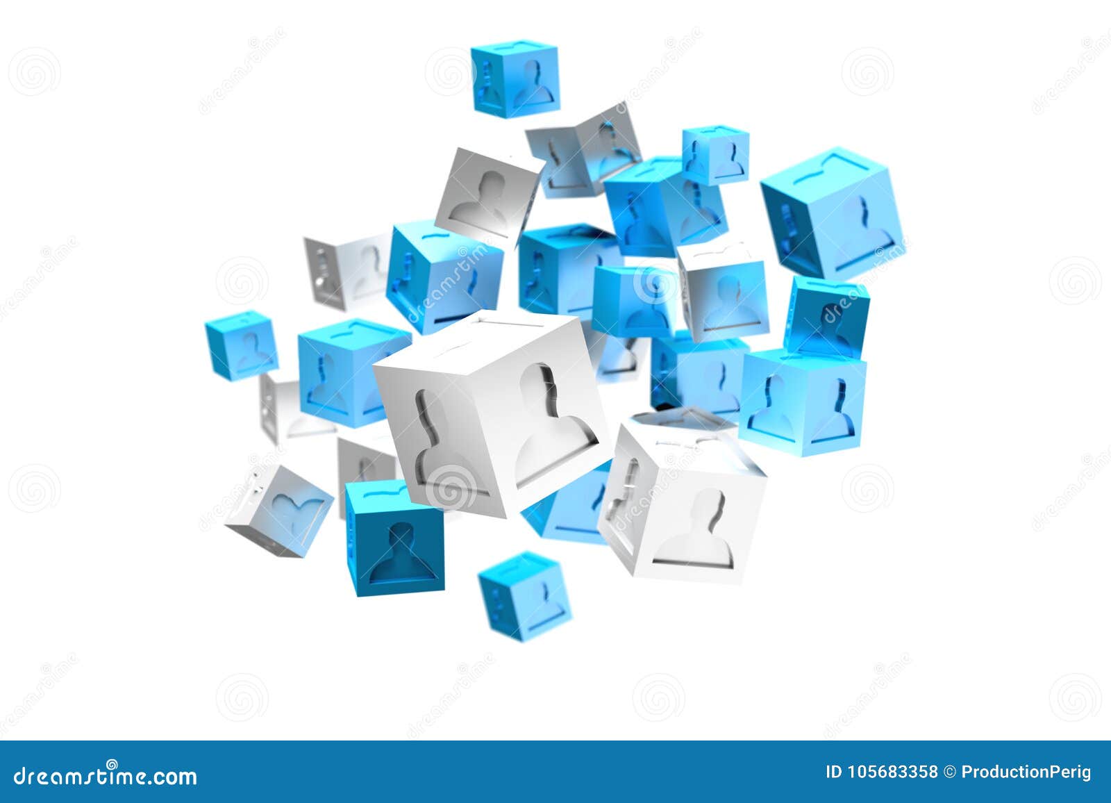 3d Rendering Blue and White Cube on a Color Background Stock ...