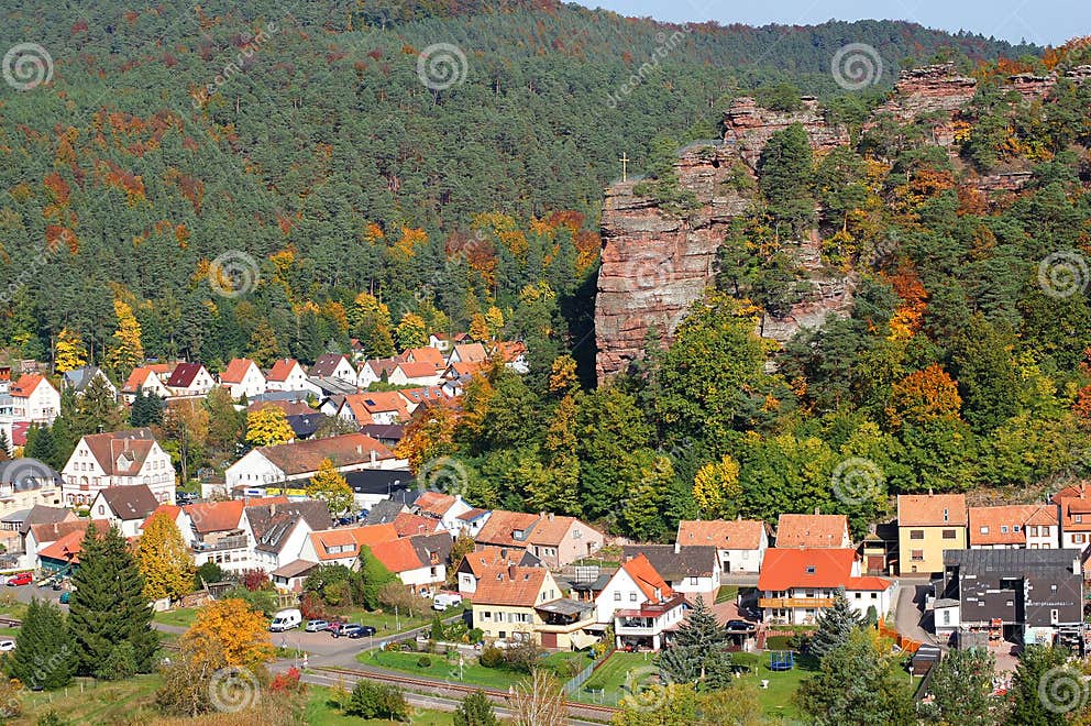 View Dahn and Dahn Rocky Landscape Stock Photo - Image of recreation ...