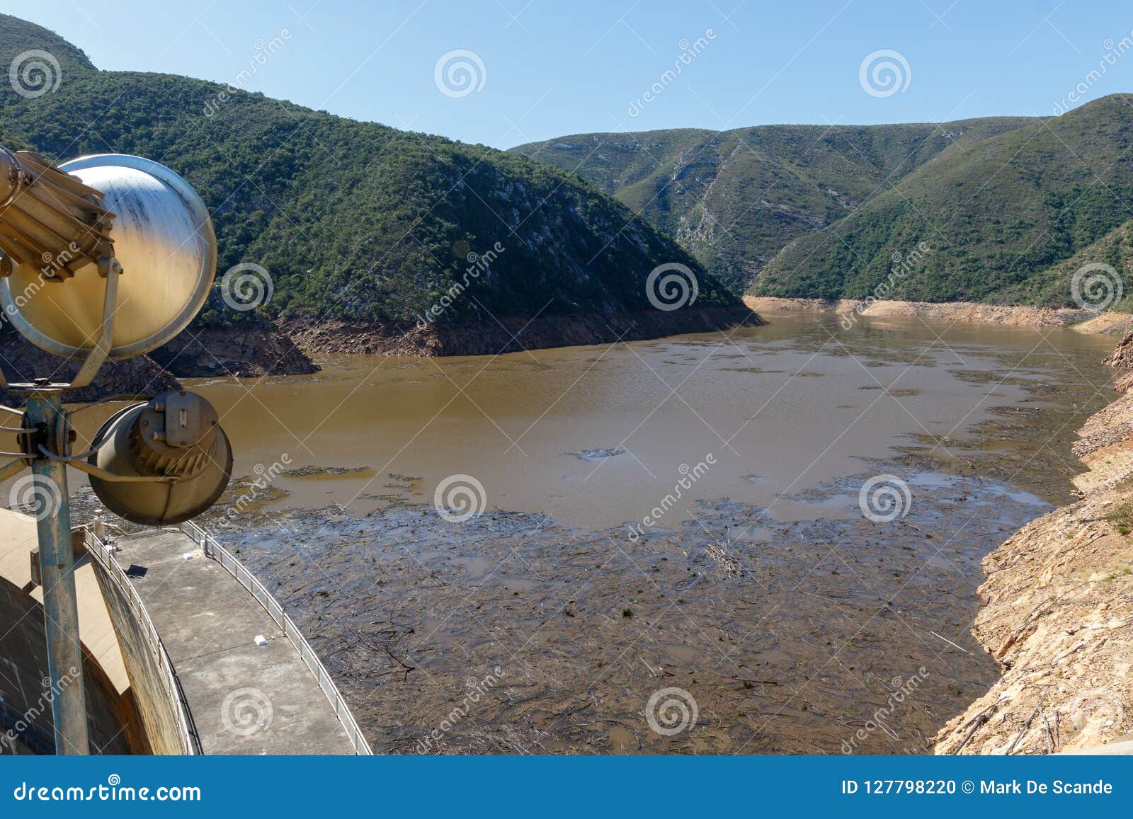 The View of the Dam with a Light Stock Photo - Image of kouka ...