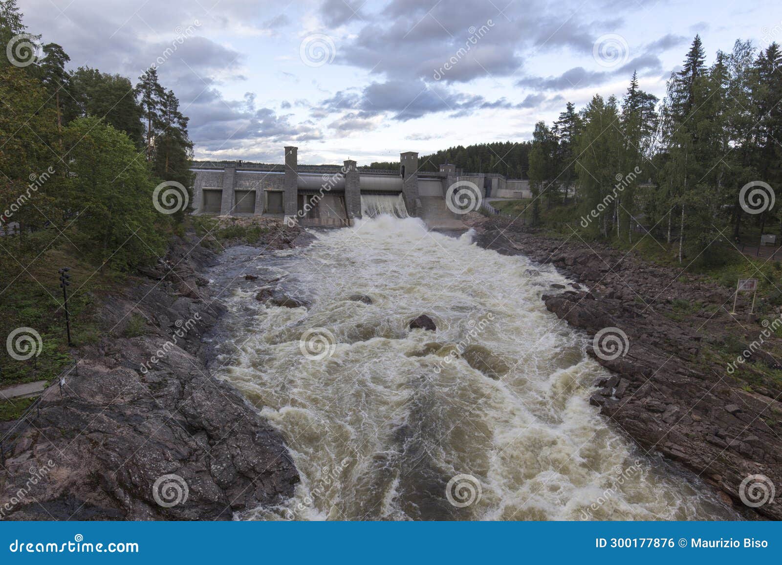 View of Dam Opening at Imatra Rapids Editorial Photo - Image of station ...