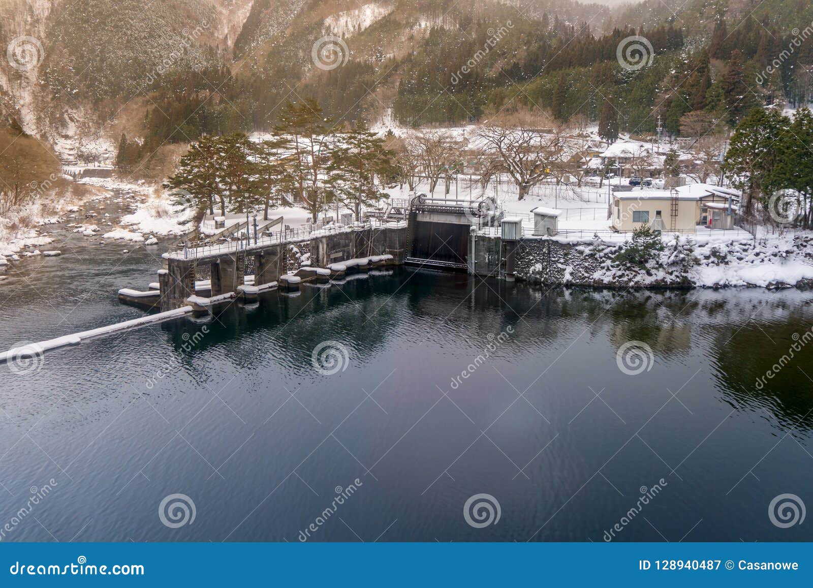 View of Dam in Spring at Toyama, Japan Stock Image - Image of japan ...
