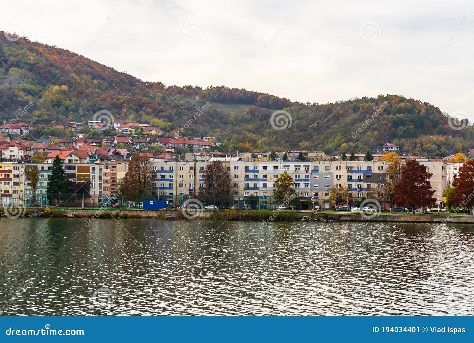 View of Danube River and Orsova City, Waterfront View. Orsova, Romania ...