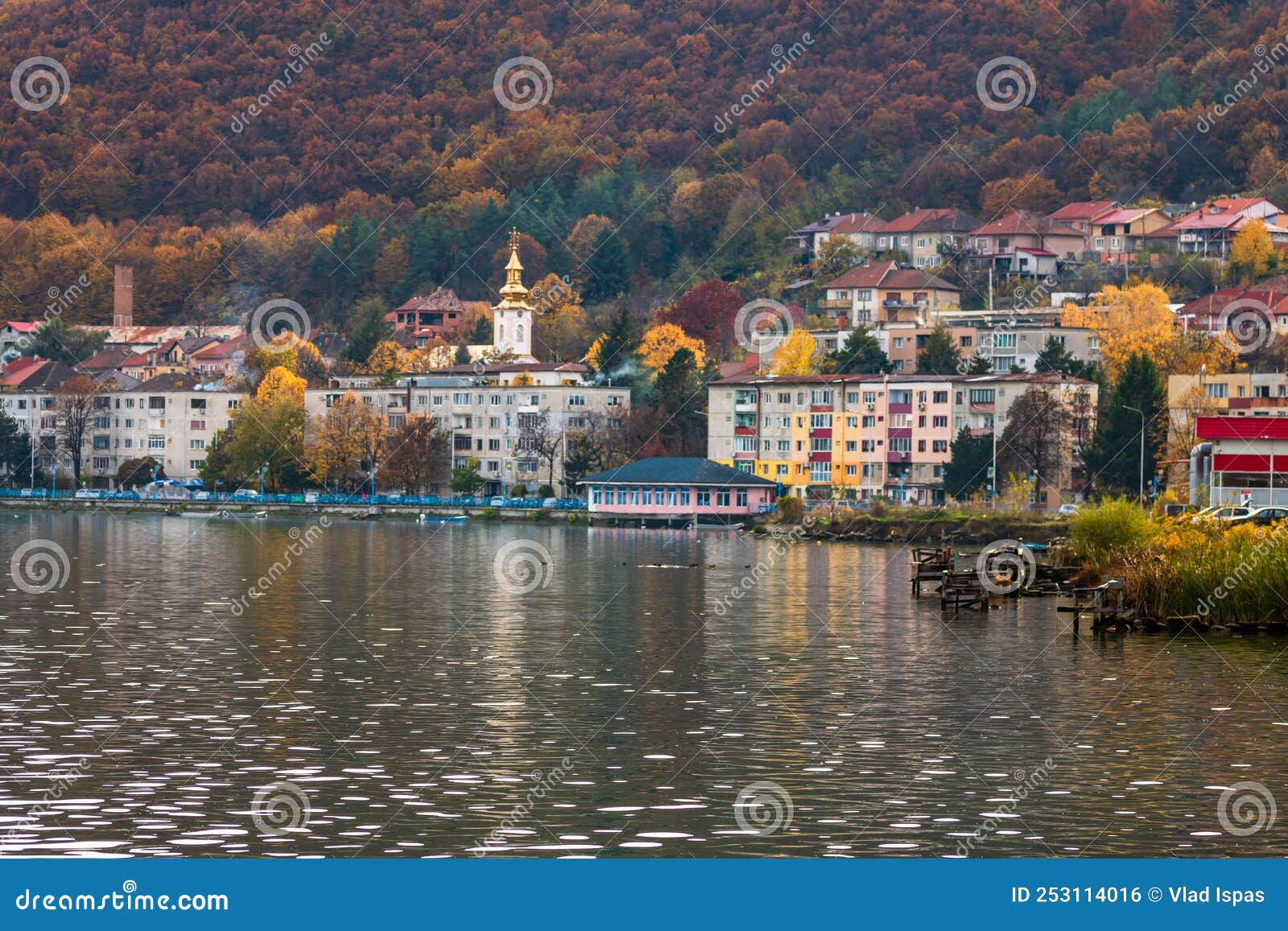 View of Danube River and Orsova City, Waterfront View. Orsova, Romania ...