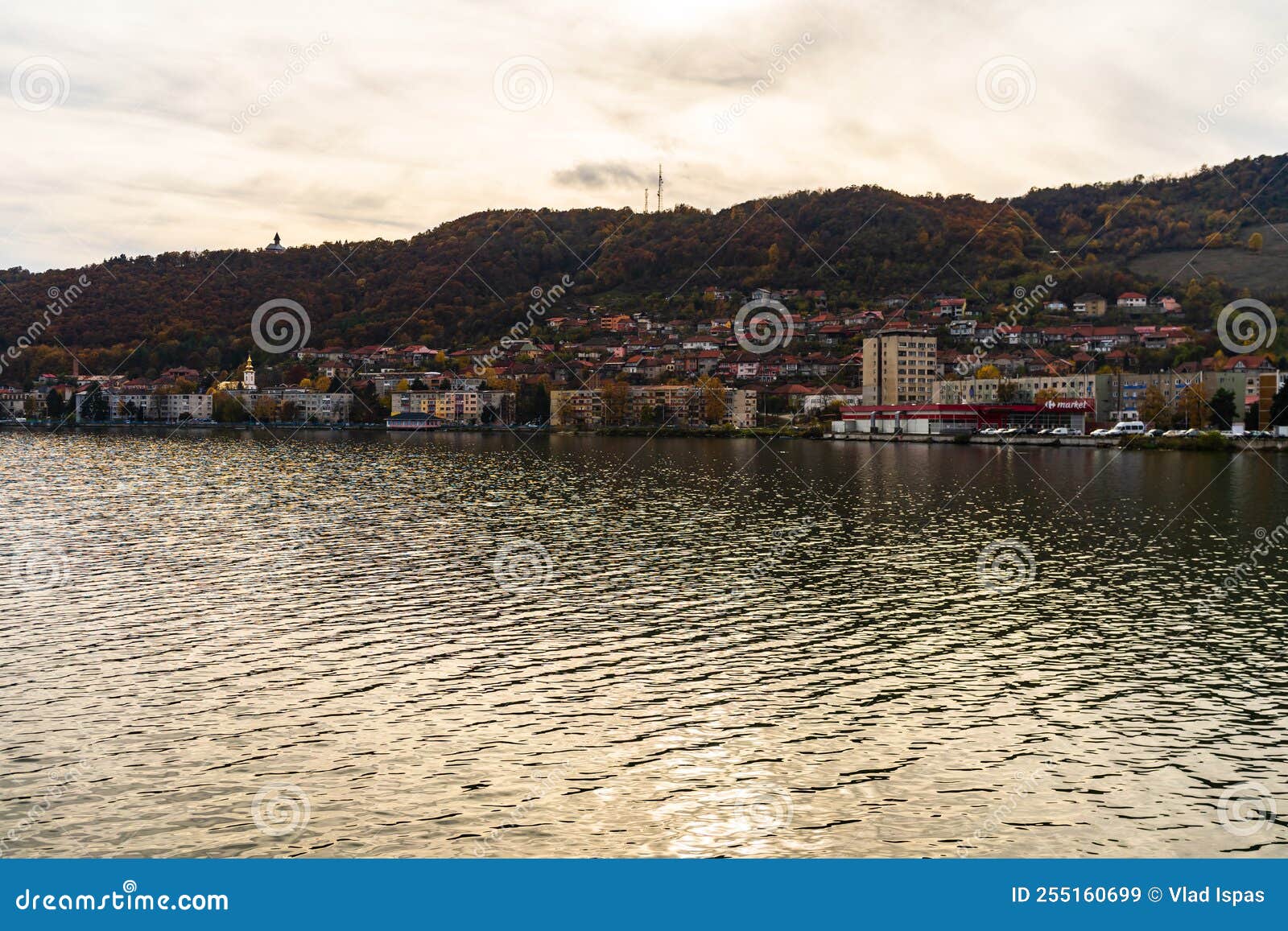 View of Danube River and Orsova City, Waterfront View. Orsova, Romania ...