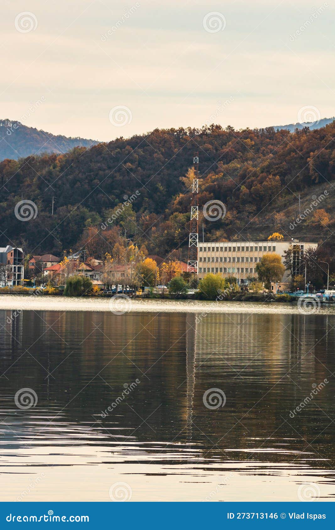View of Danube River and Orsova City, Waterfront View. Orsova, Romania ...