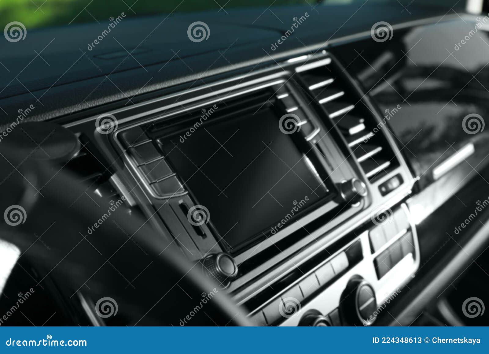 View of Dashboard with Navigation System in Modern Car Stock Image ...