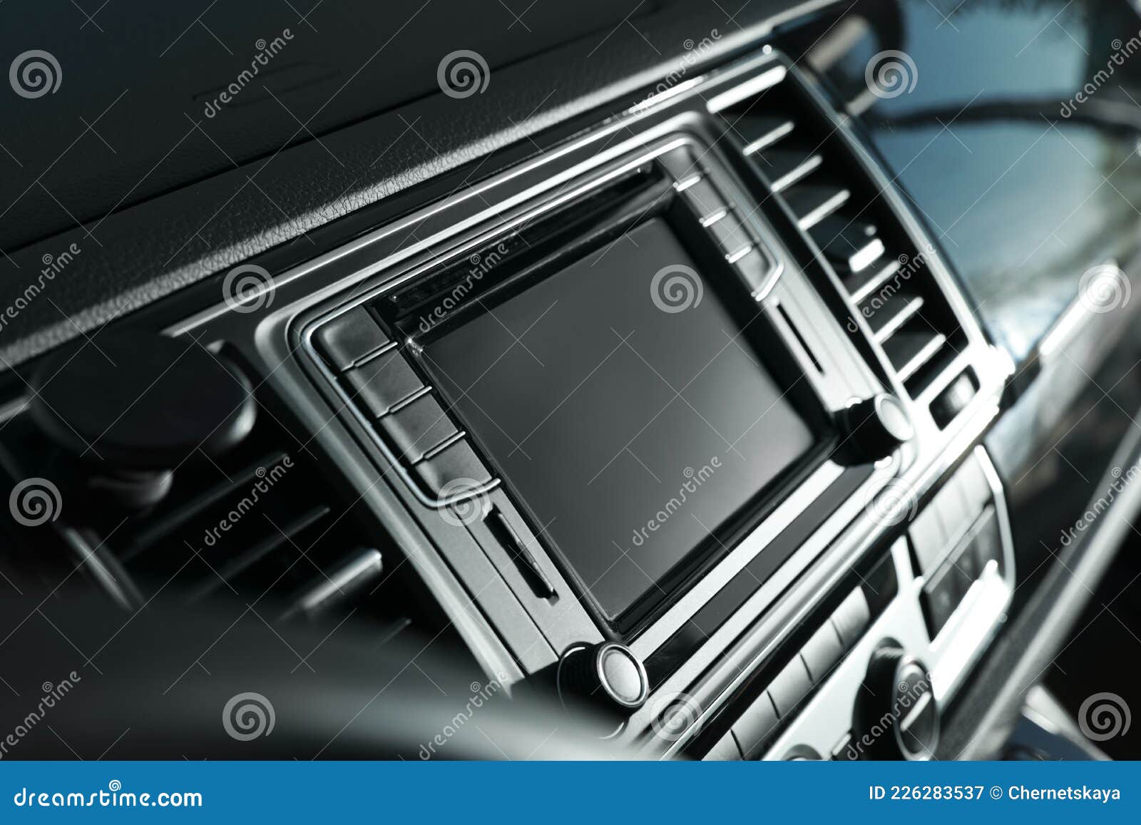 View of Dashboard with Navigation System in Modern Car Stock Image ...