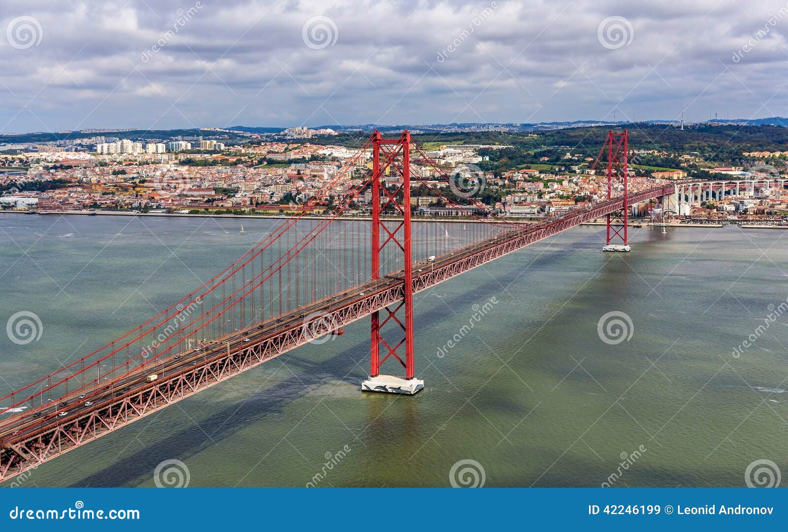 View on the 25 De Abril Bridge - Lisbon Stock Image - Image of ...