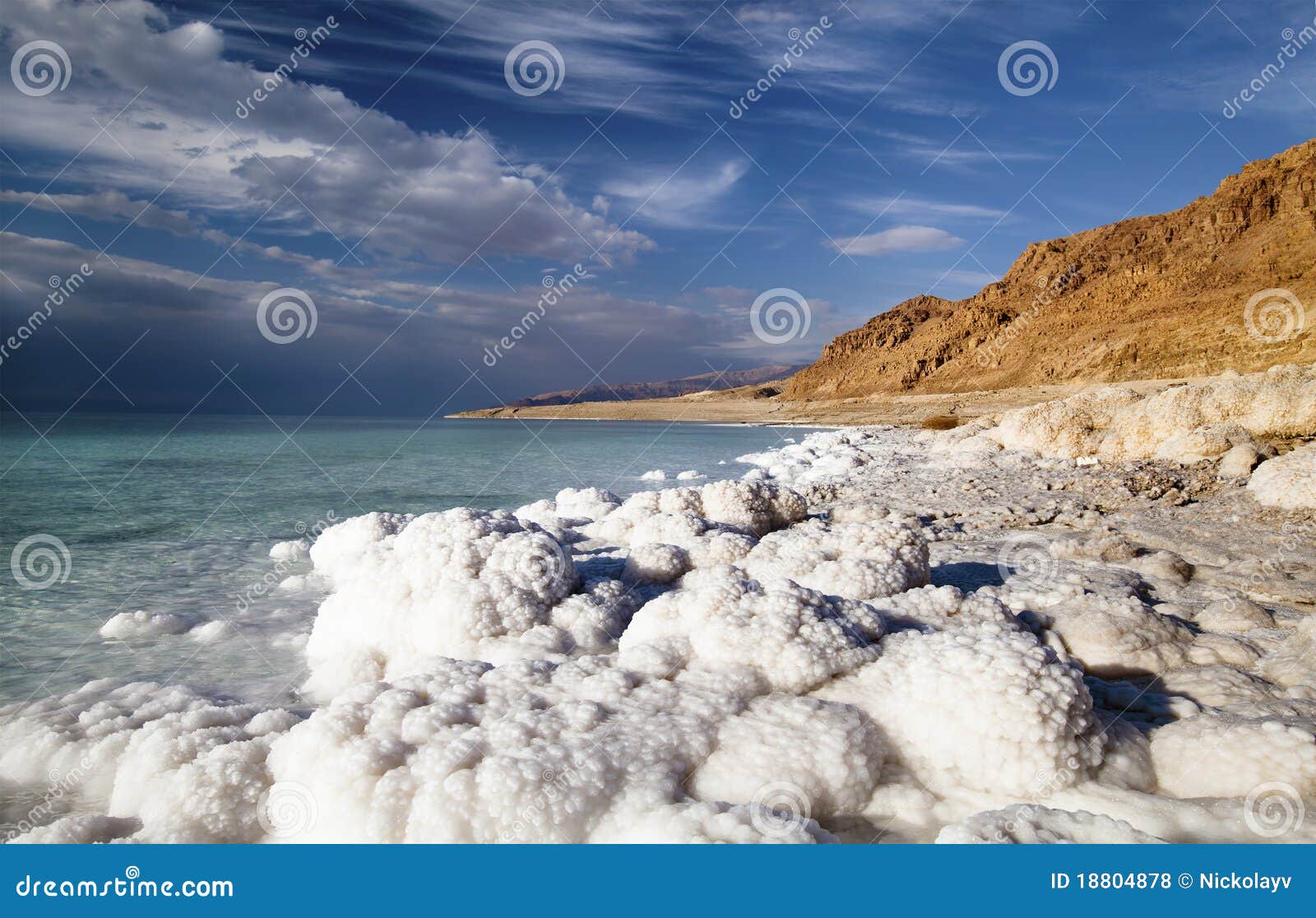 View of Dead Sea stock photo. Image of clouds, nature - 18804878